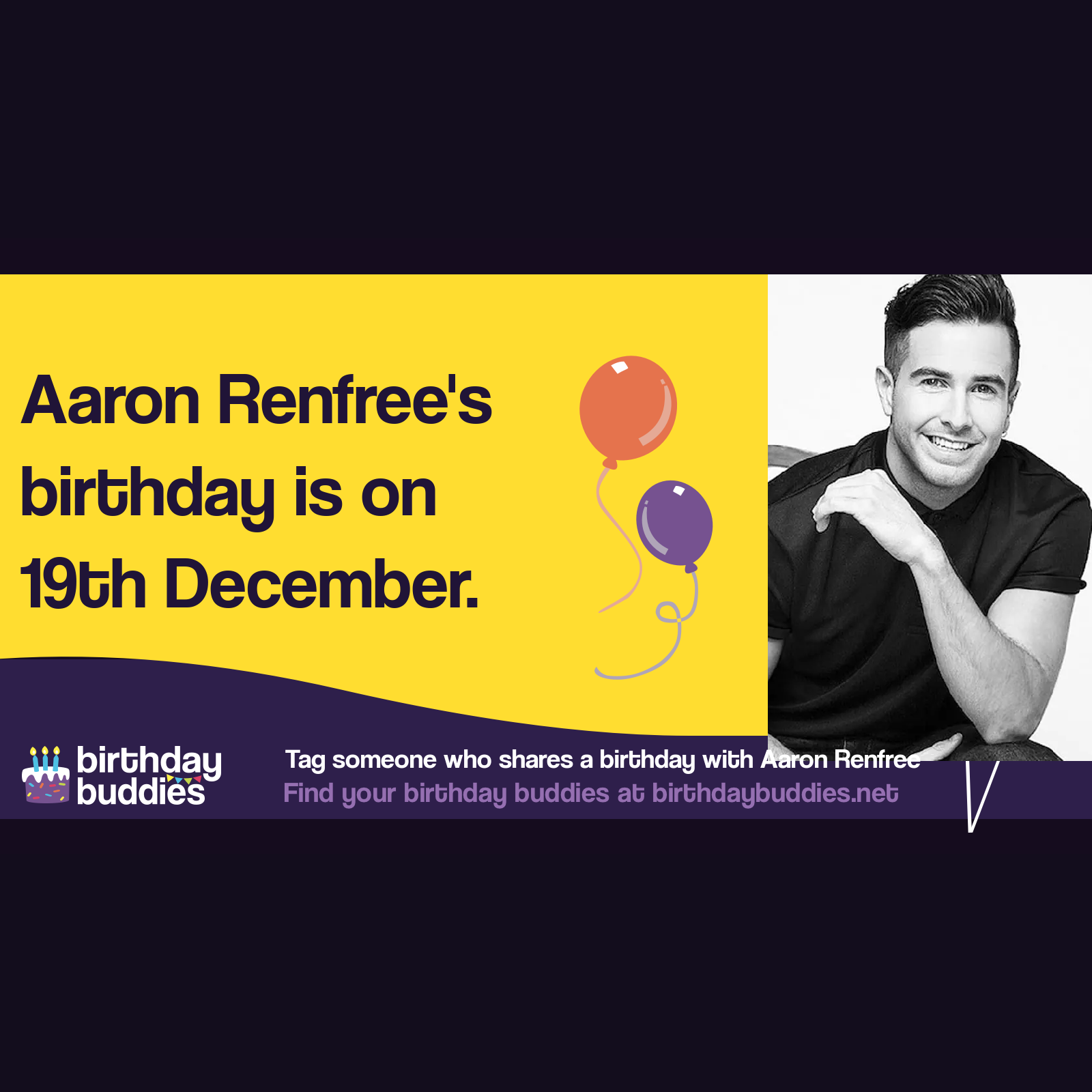 Aaron Renfree's birthday is 19th December 1987