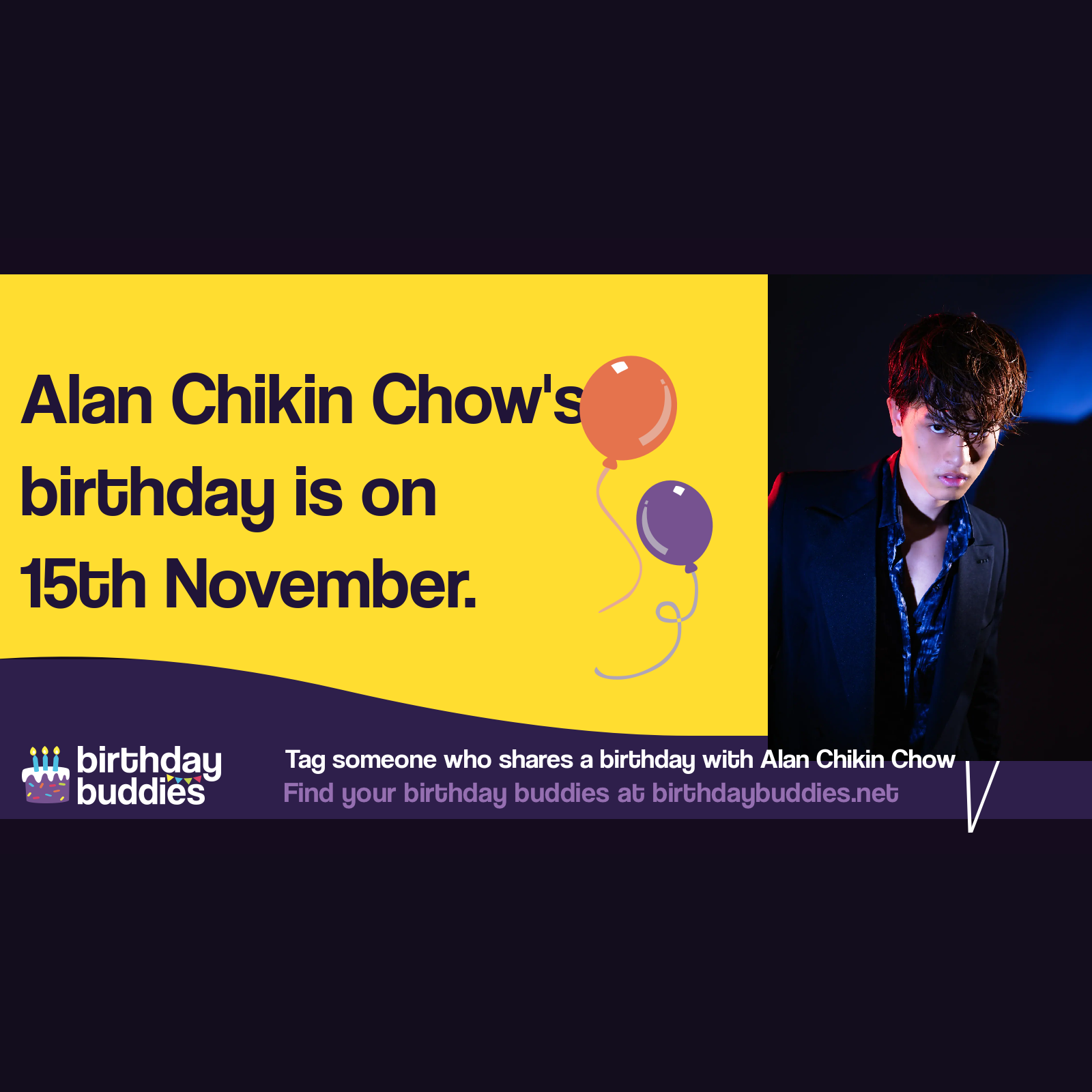 Alan Chikin Chow's birthday is 15th November 1996