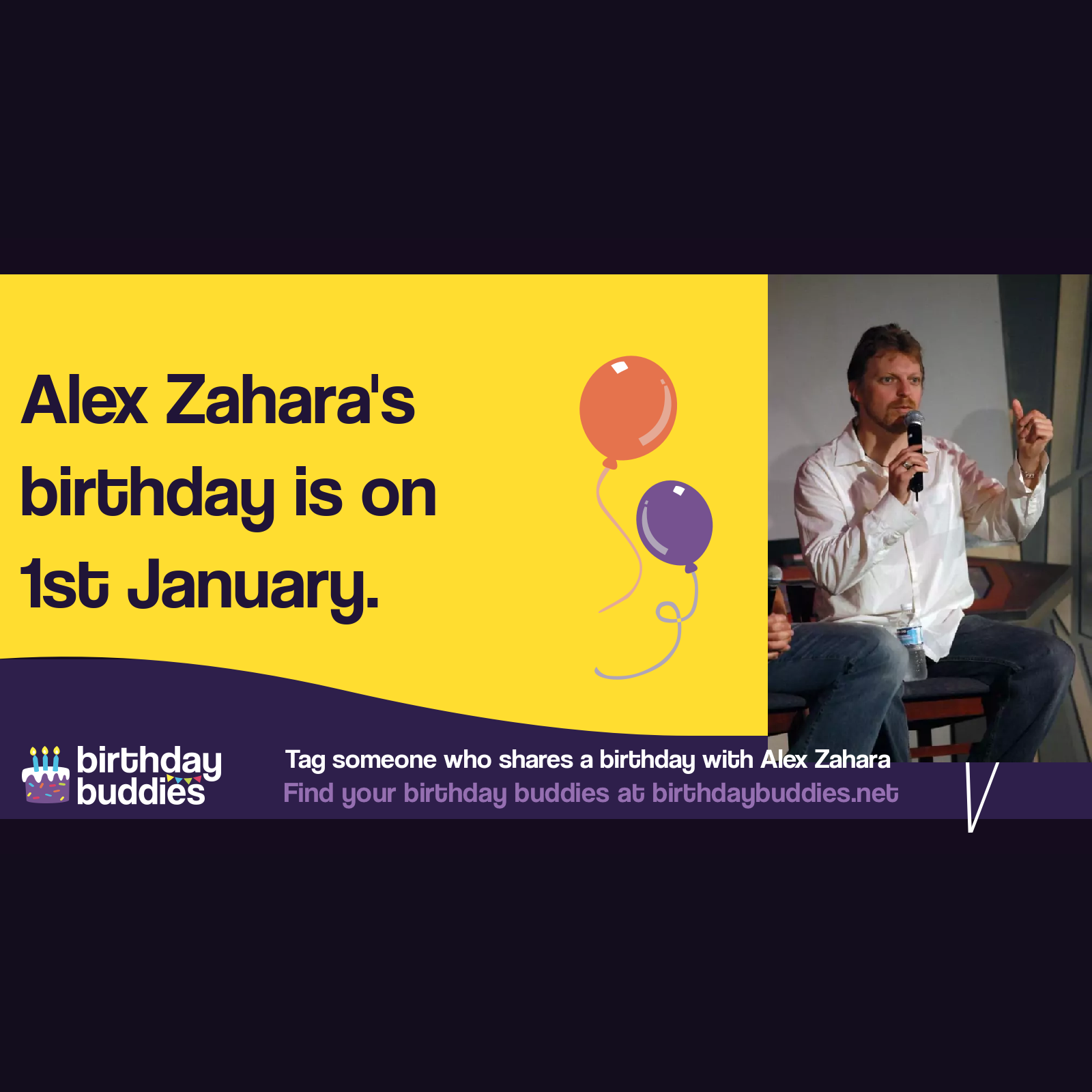 Alex Zahara's birthday is 1st January 1953