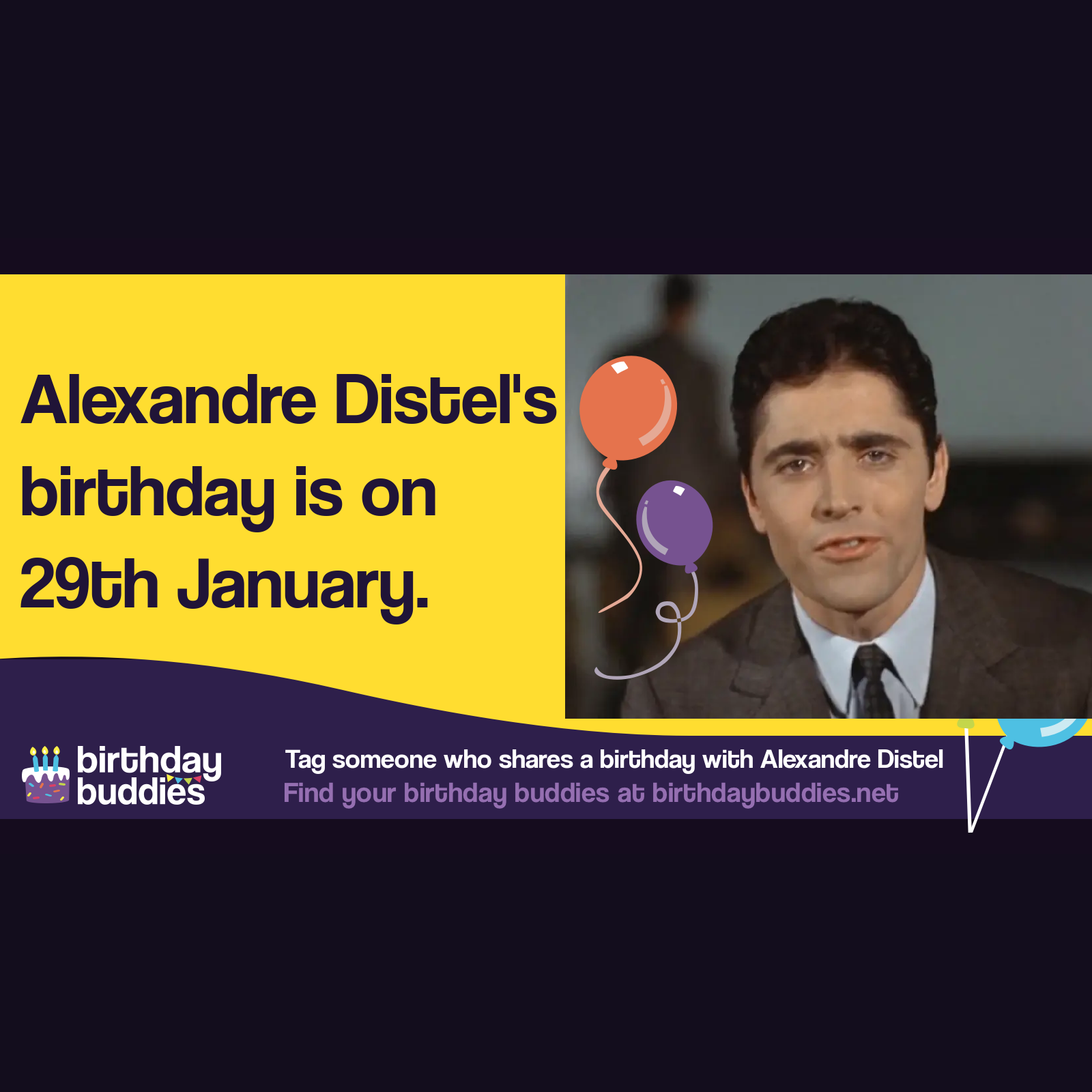 Alexandre Distel's birthday was 29th January 1933