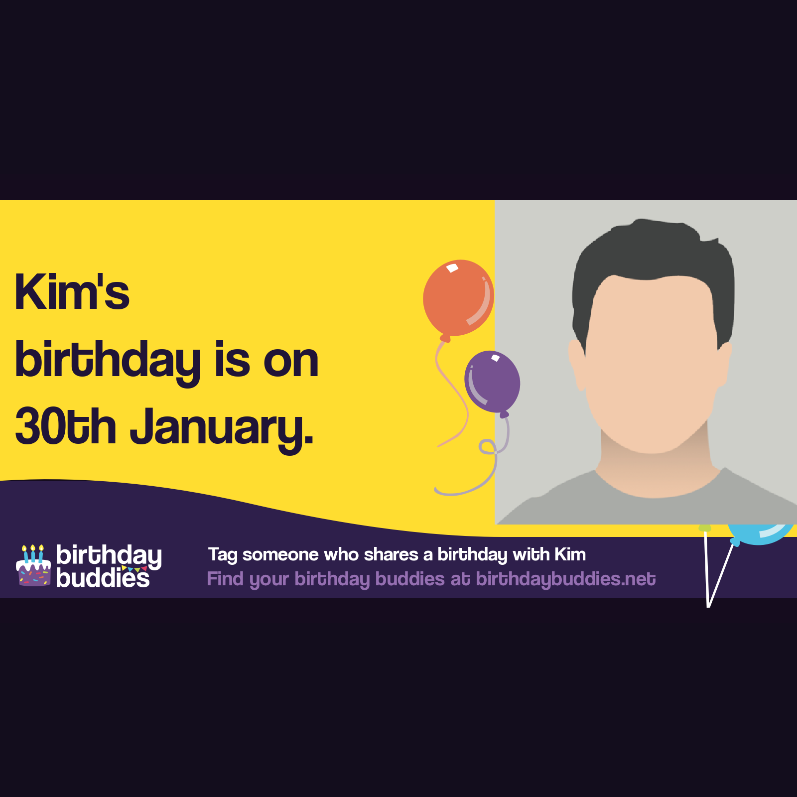 Kim's birthday is 30th January 2003