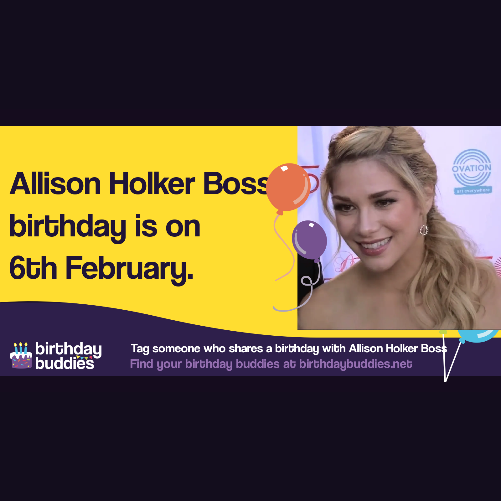 Allison Holker Boss's birthday is 6th February 1988