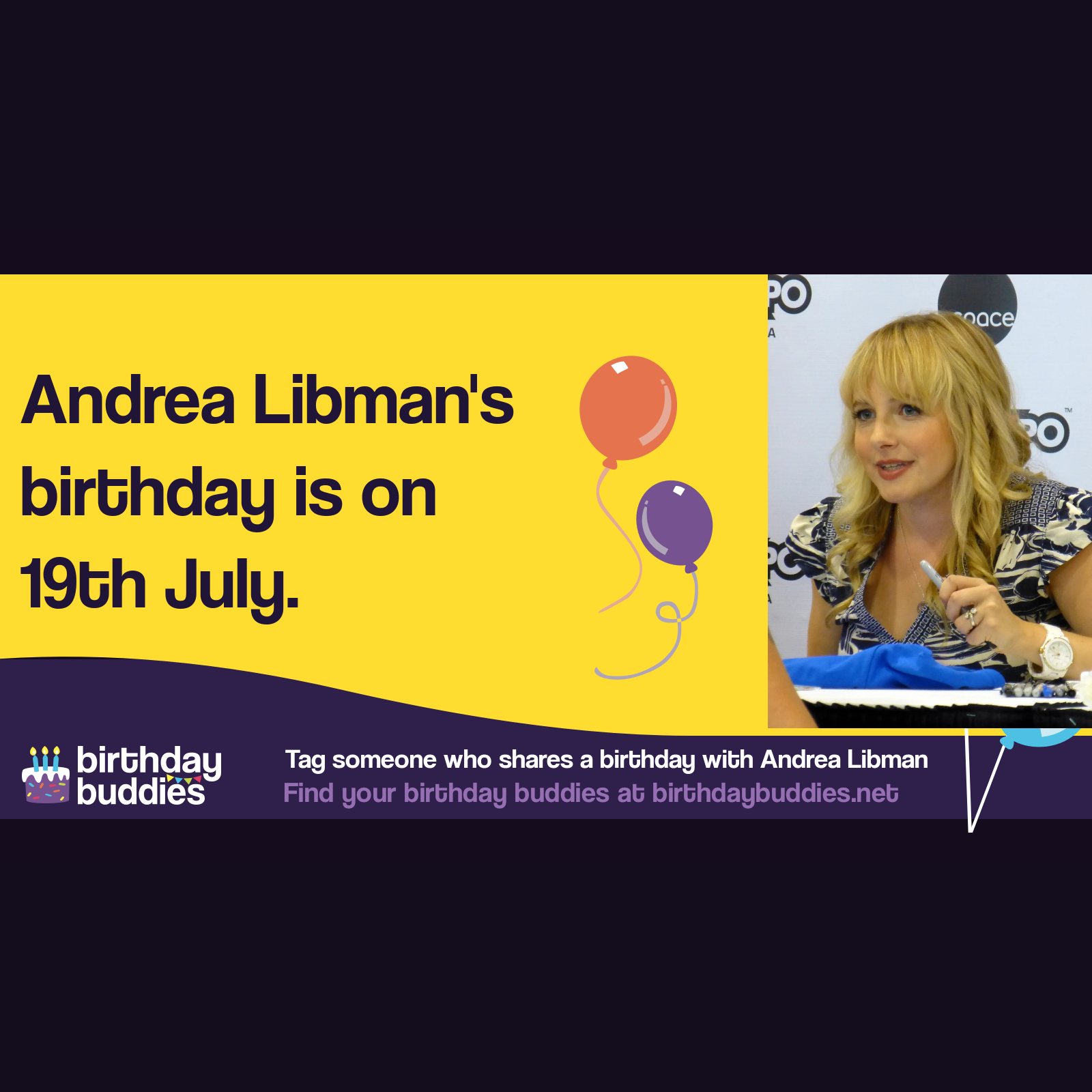 Andrea Libman's birthday is 19th July 1984