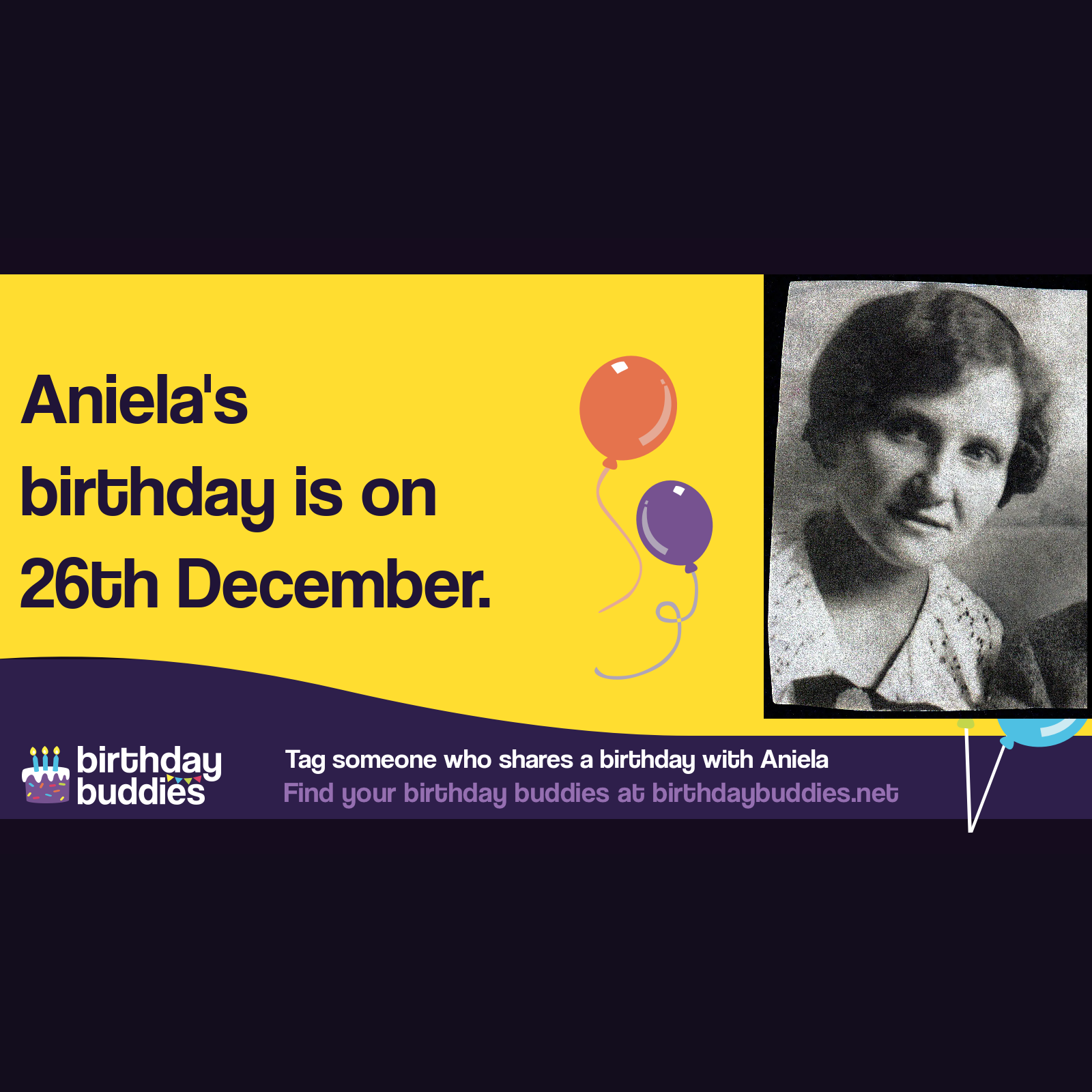 Aniela's birthday was 26th December 1881