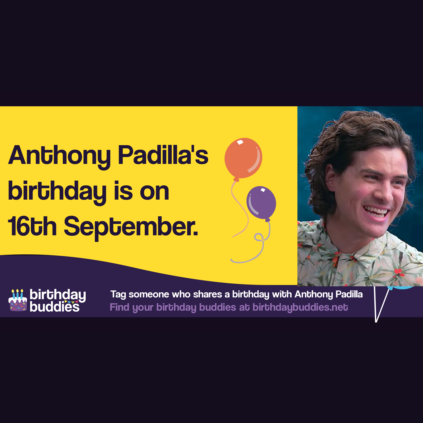 Anthony Padilla's birthday is 16th September 1987