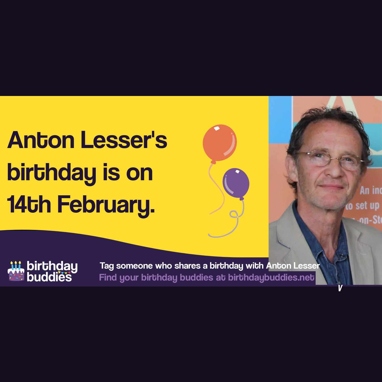 Anton Lesser's birthday is 14th February 1952