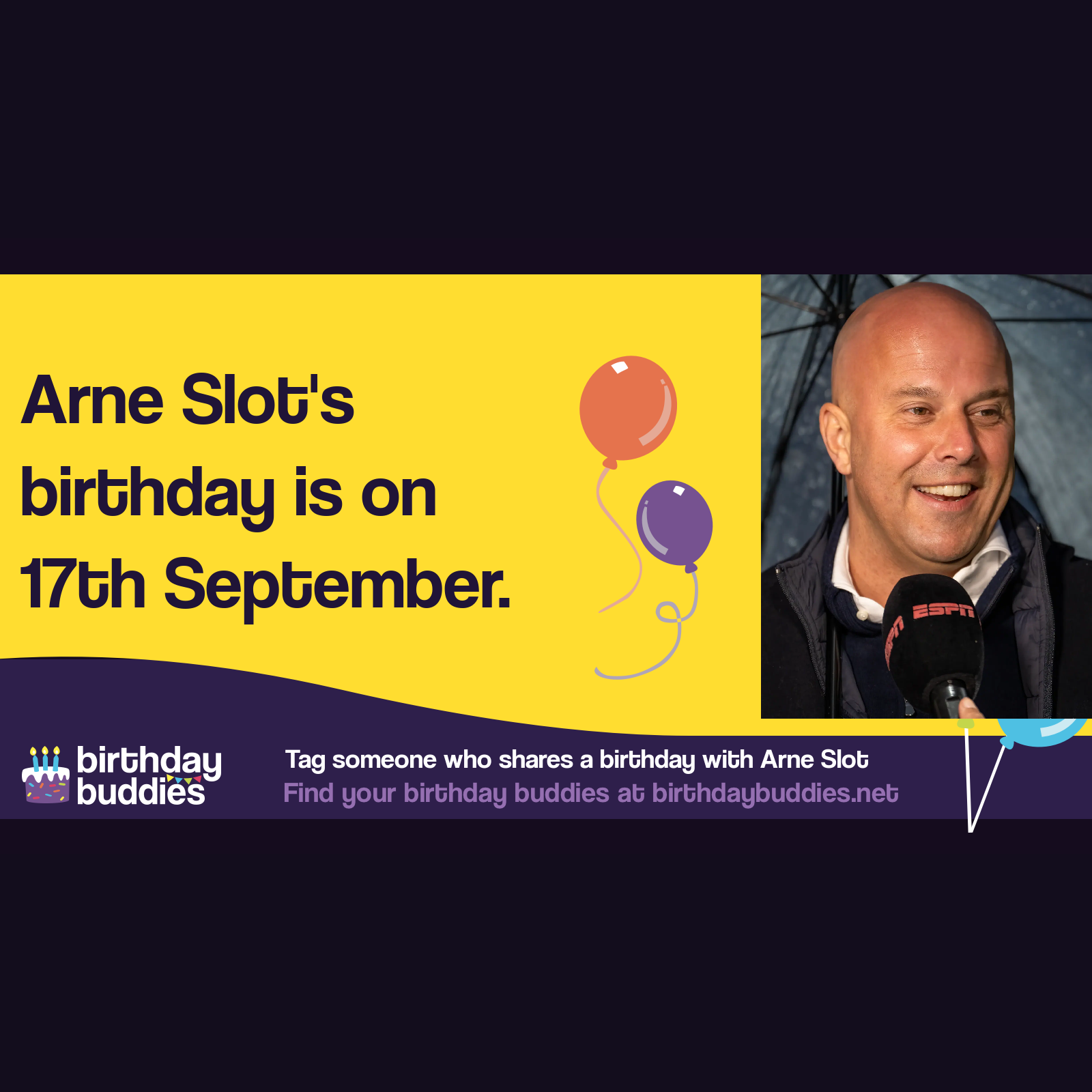 Arne Slot's birthday is 17th September 1978