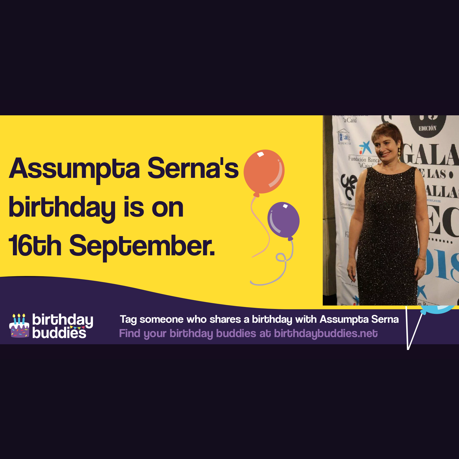 Assumpta Serna's birthday is 16th September 1957