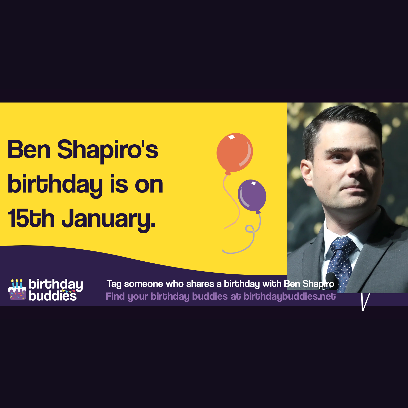 Ben Shapiro's birthday is 15th January 1984
