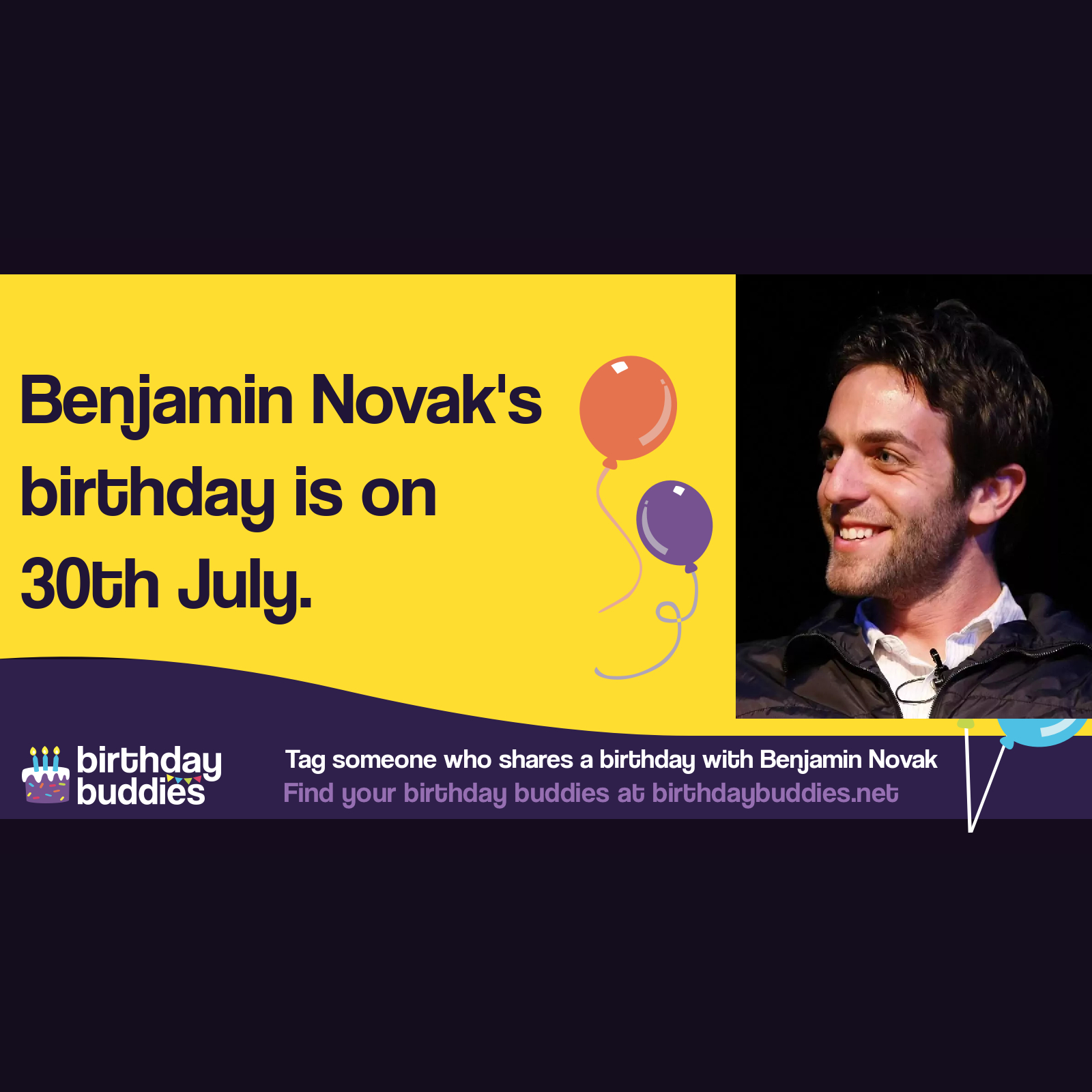 Benjamin Novak's birthday is 30th July 1979