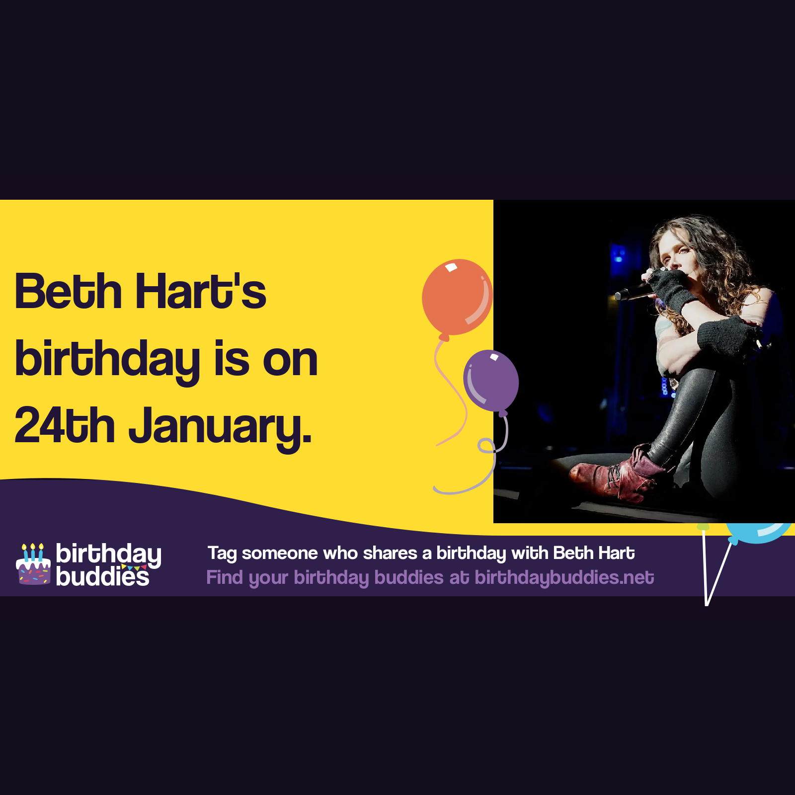 Beth Hart's birthday is 24th January 1972