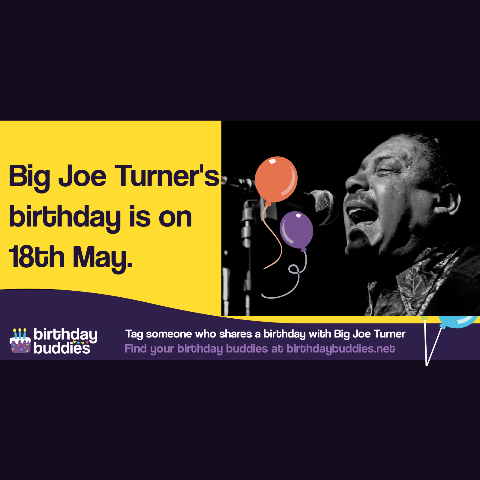 Big Joe Turner's birthday was 18th May 1911
