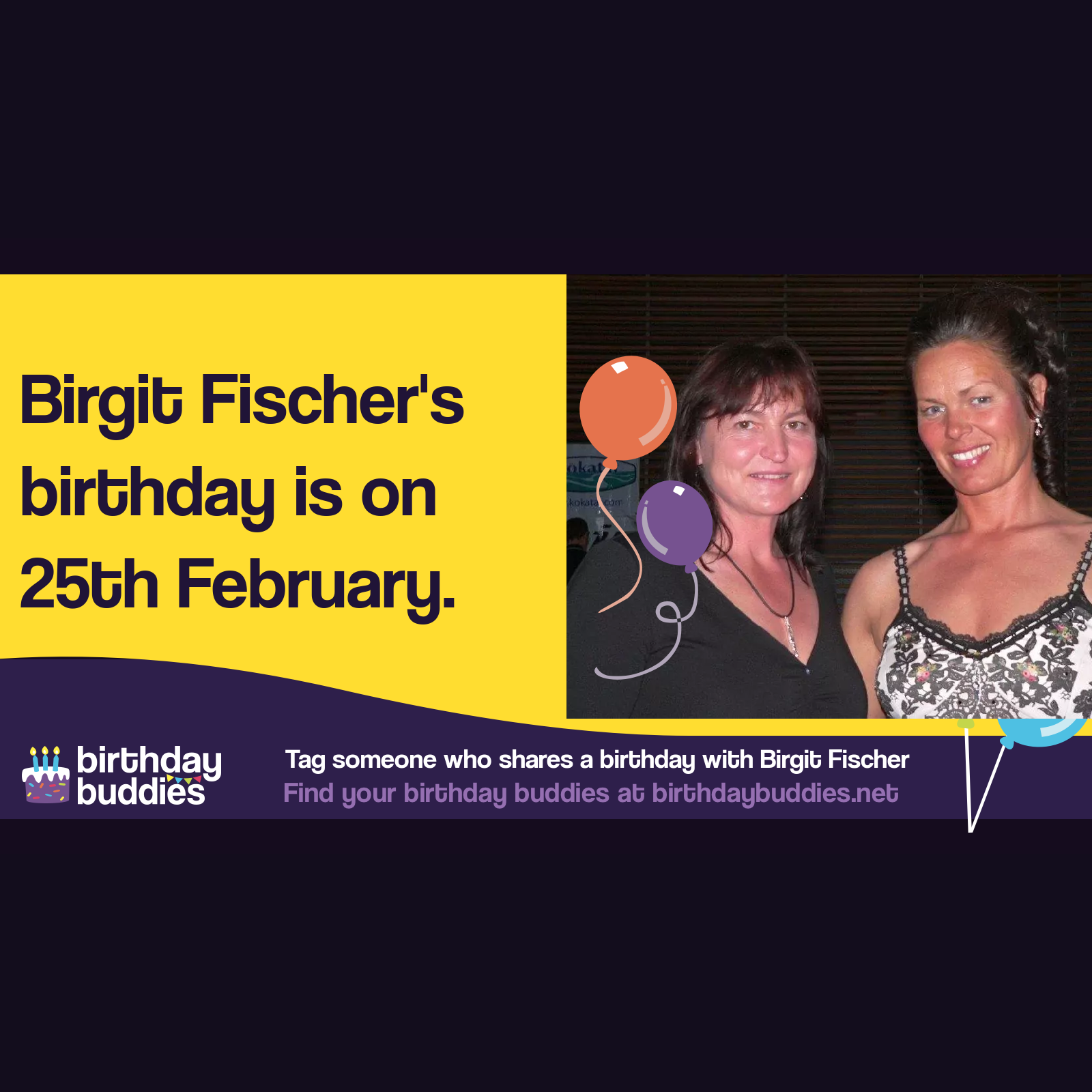 Birgit Fischer's birthday is 25th February 1962