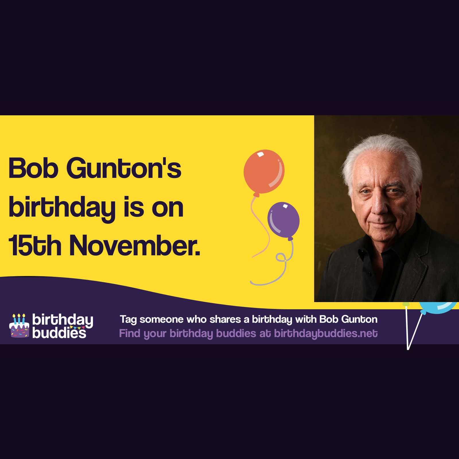 Bob Gunton's birthday is 15th November 1945
