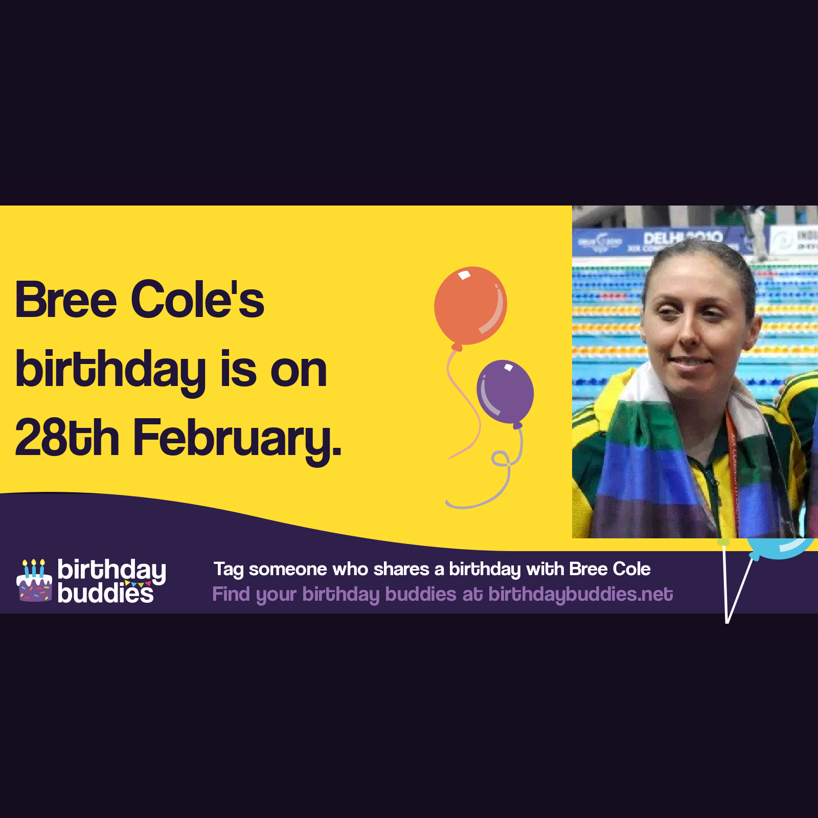 Bree Cole's birthday is 28th February 1983