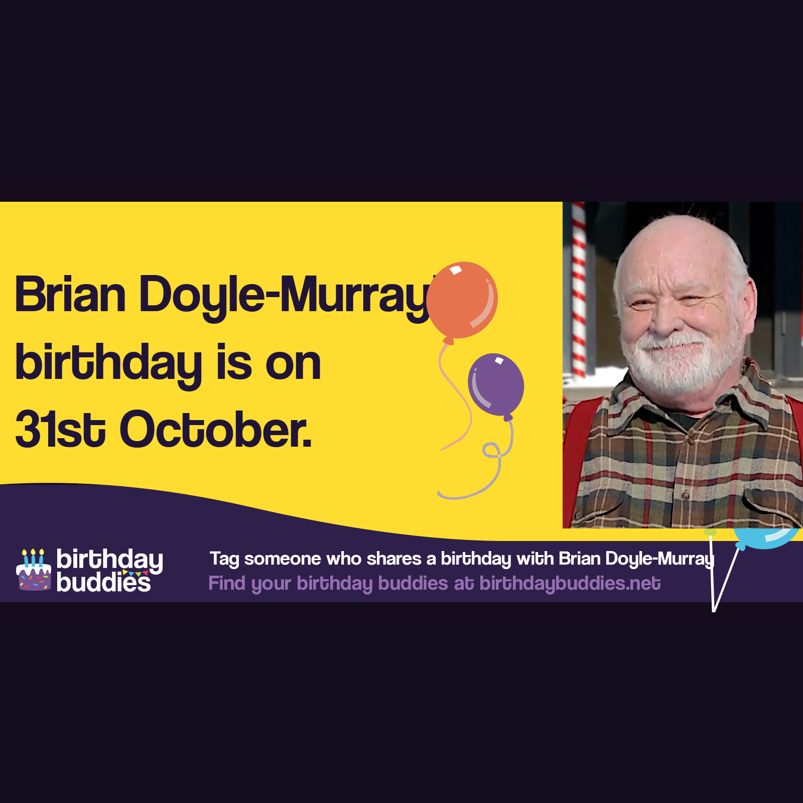 Brian Doyle-Murray's birthday is 31st October 1945