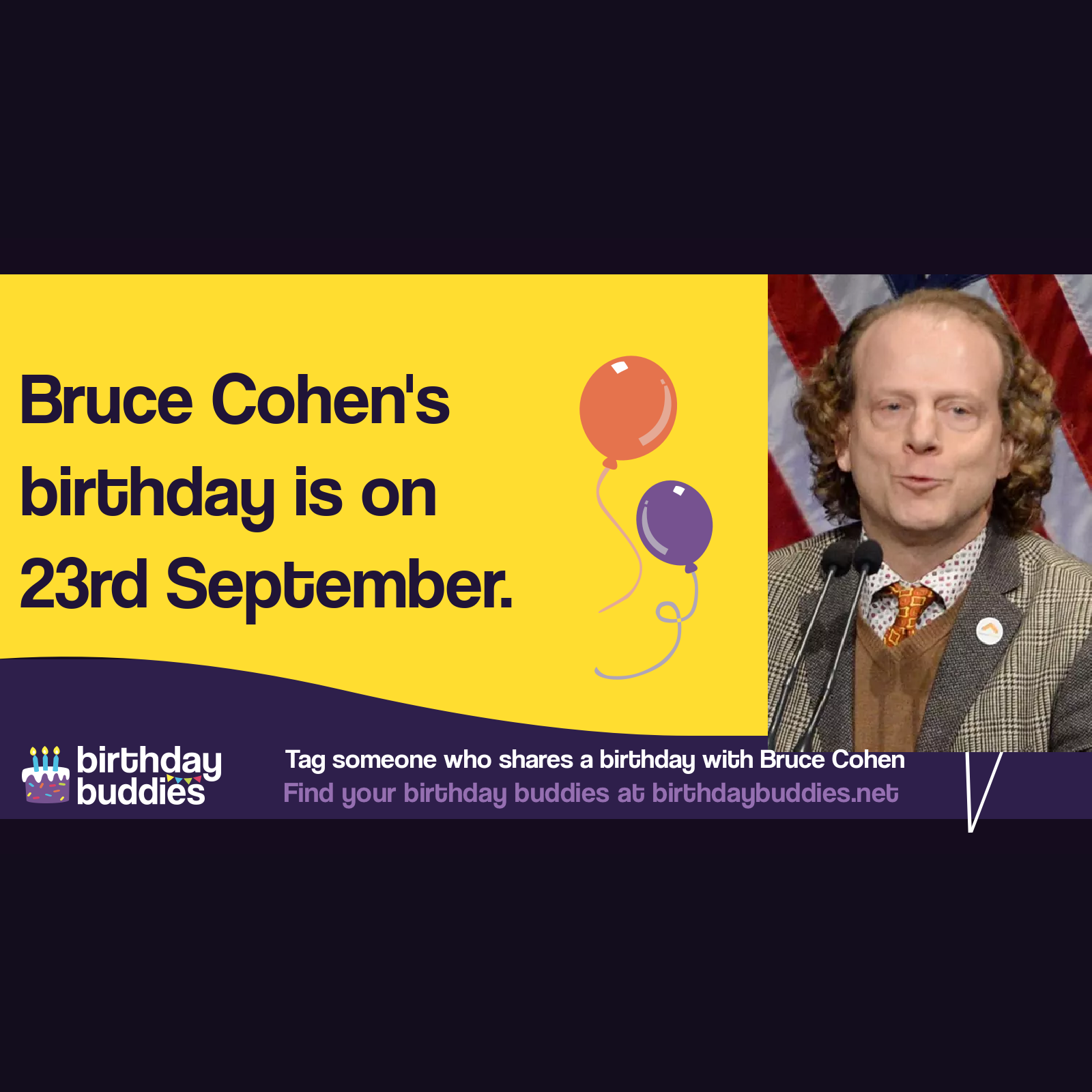 Bruce Cohen's birthday is 23rd September 1961