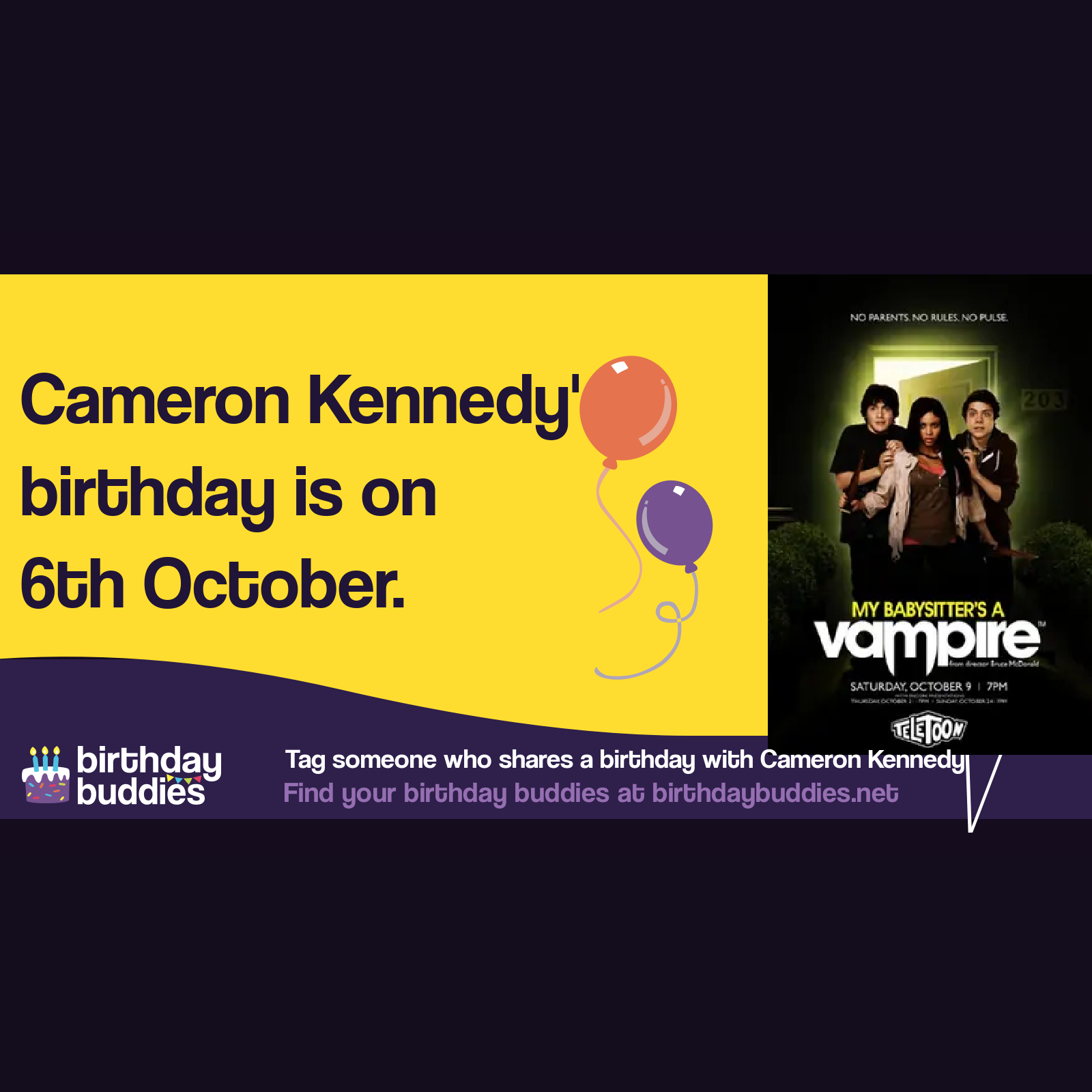 Cameron Kennedy's birthday is 6th October 1993