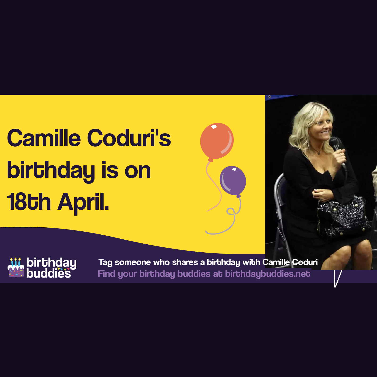 Camille Coduri's birthday is 18th April 1965