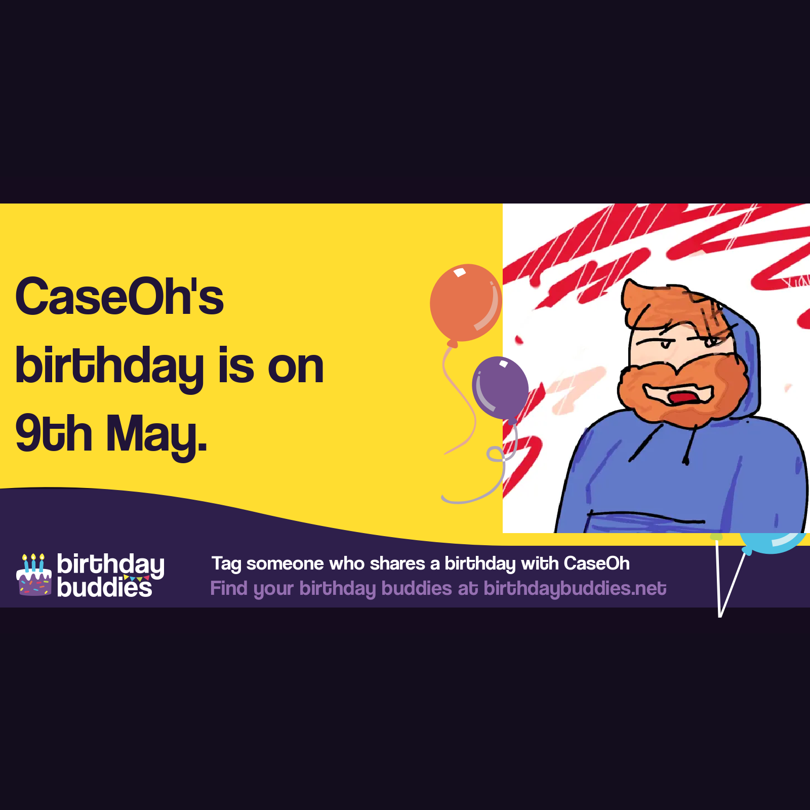 CaseOh's birthday is 9th May 1998