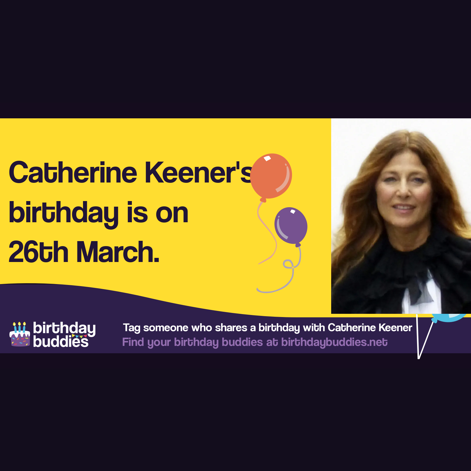 Catherine Keener's birthday is 23rd March 1959