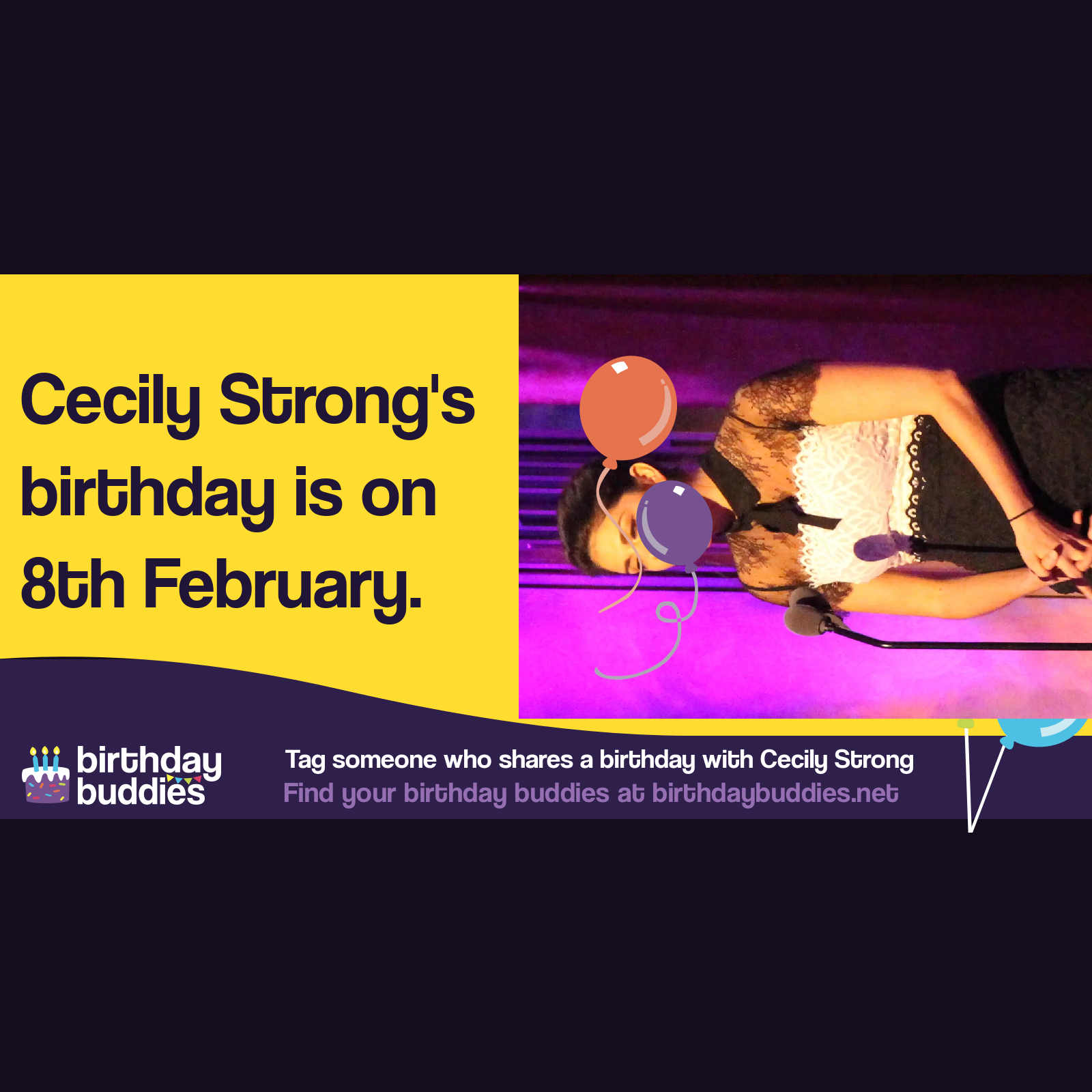 Cecily Strong's birthday is 8th February 1984