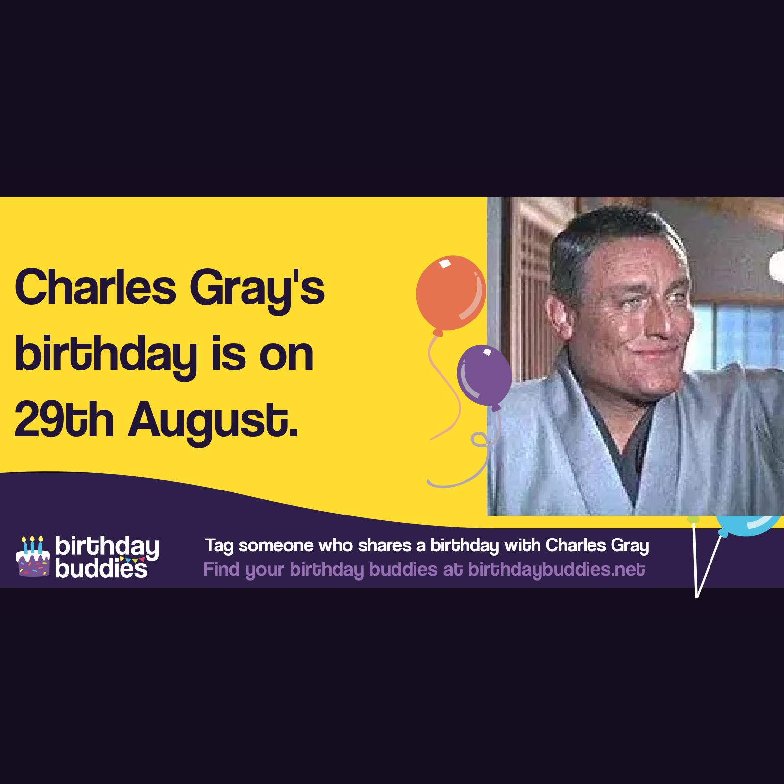 Charles Gray's birthday was 29th August 1928