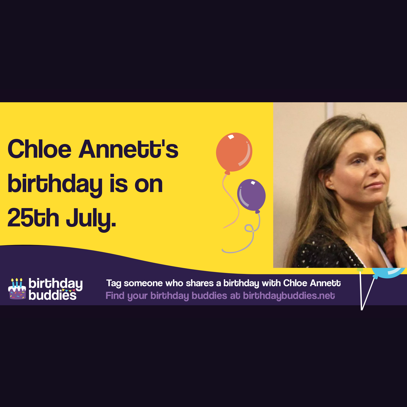 Chloë Annett's birthday is 25th July 1971
