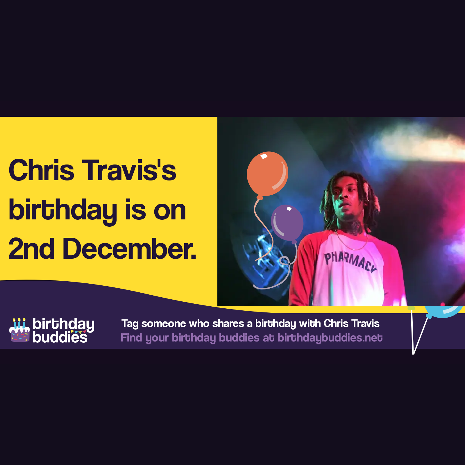Chris Travis's birthday is 2nd December 1993