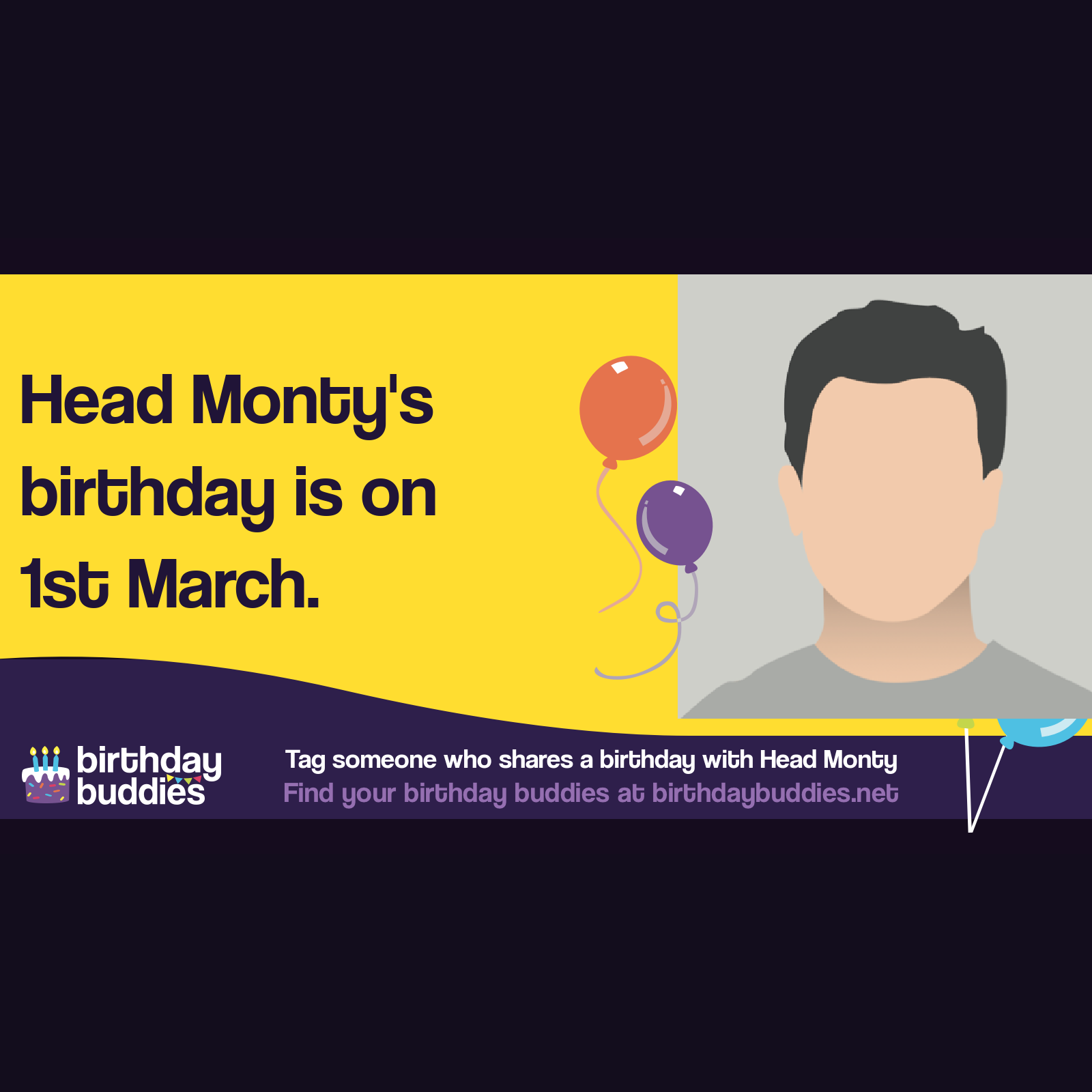 Head Monty's birthday is 1st March 2006