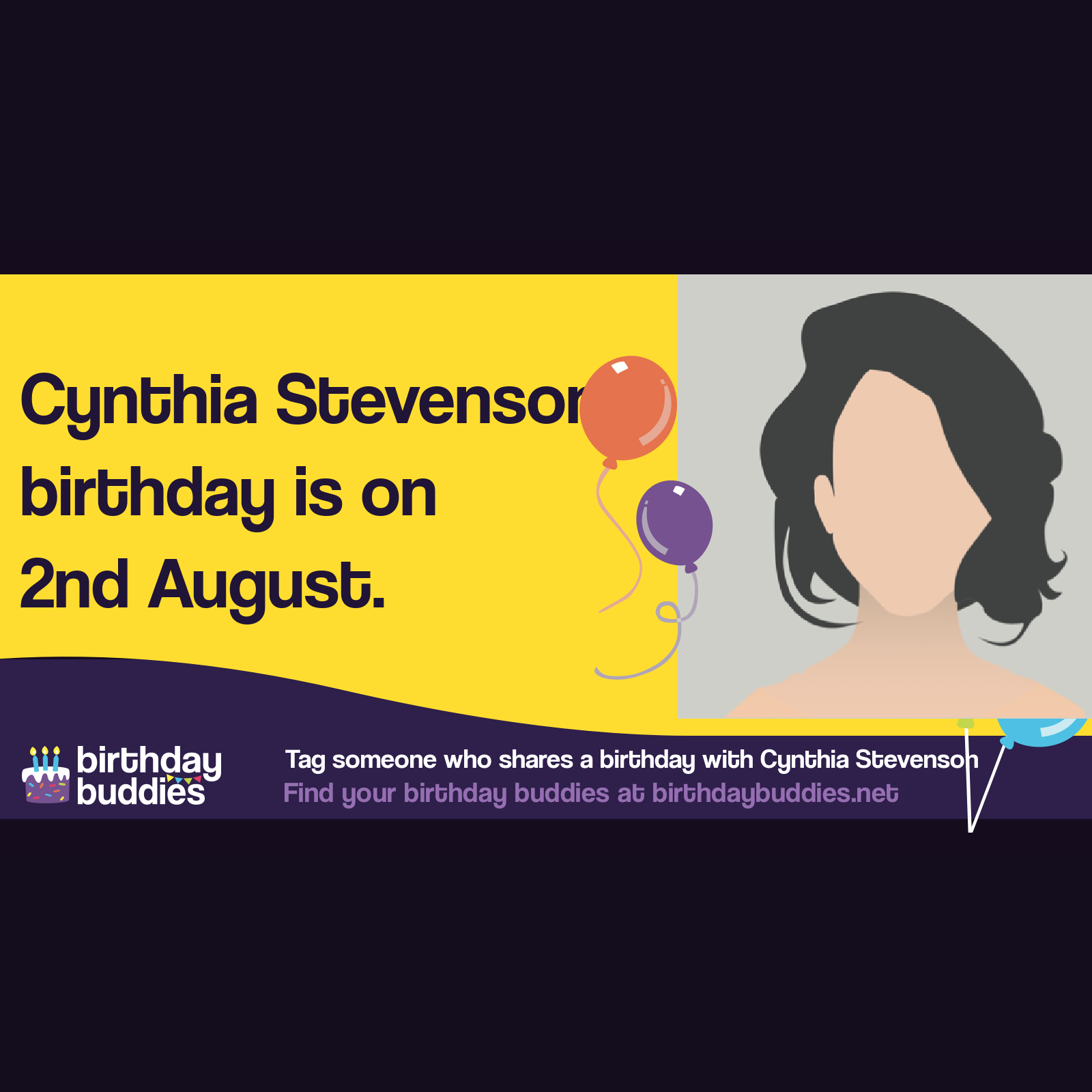Cynthia Stevenson's birthday is 2nd August 1962