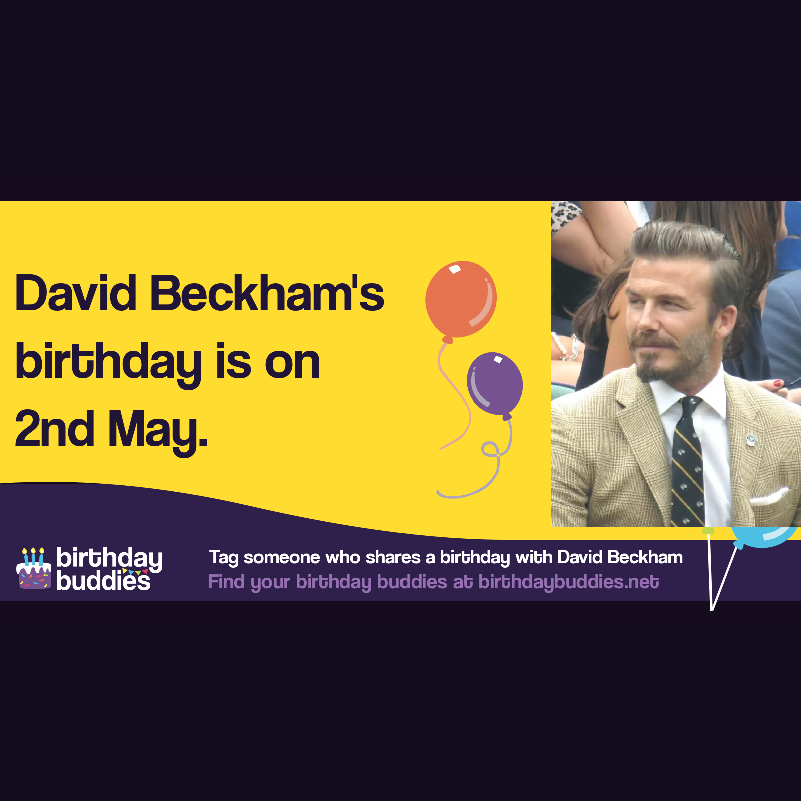 David Beckham's birthday is 2nd May 1975