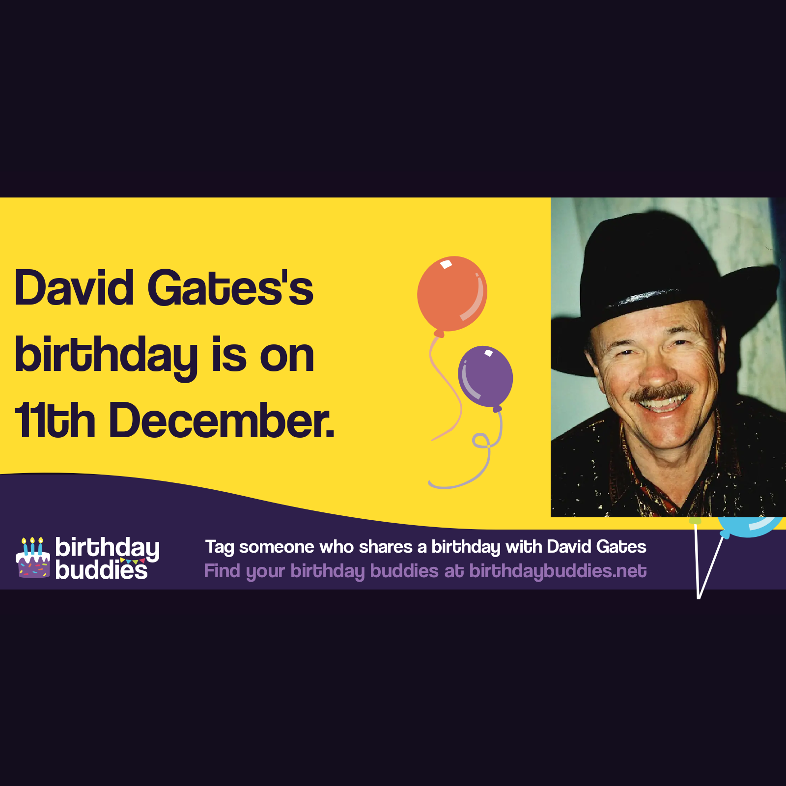 David Gates's birthday is 11th December 1940