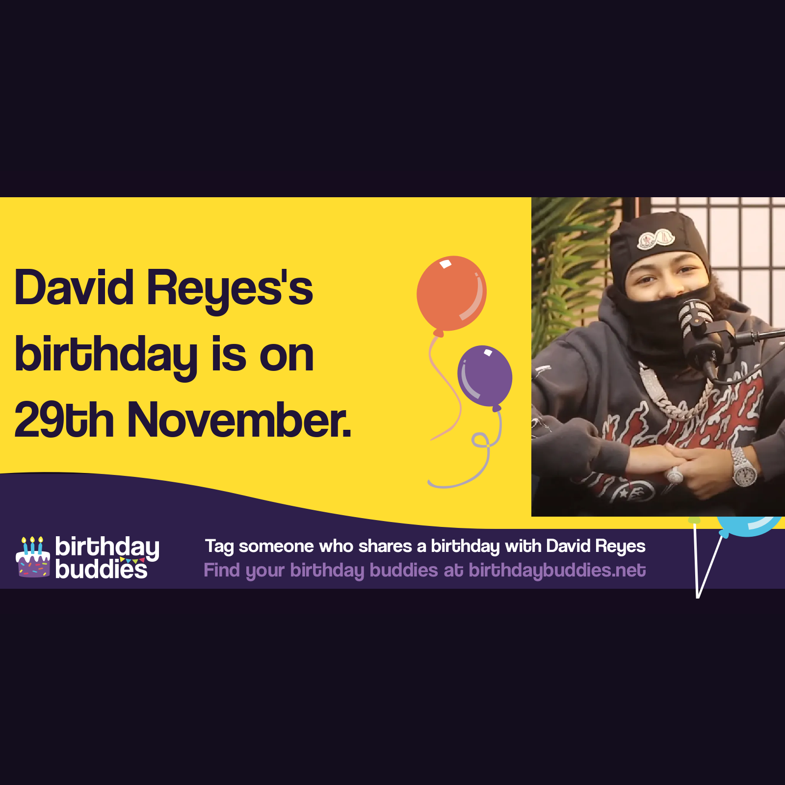 David Reyes's birthday is 29th November 2006