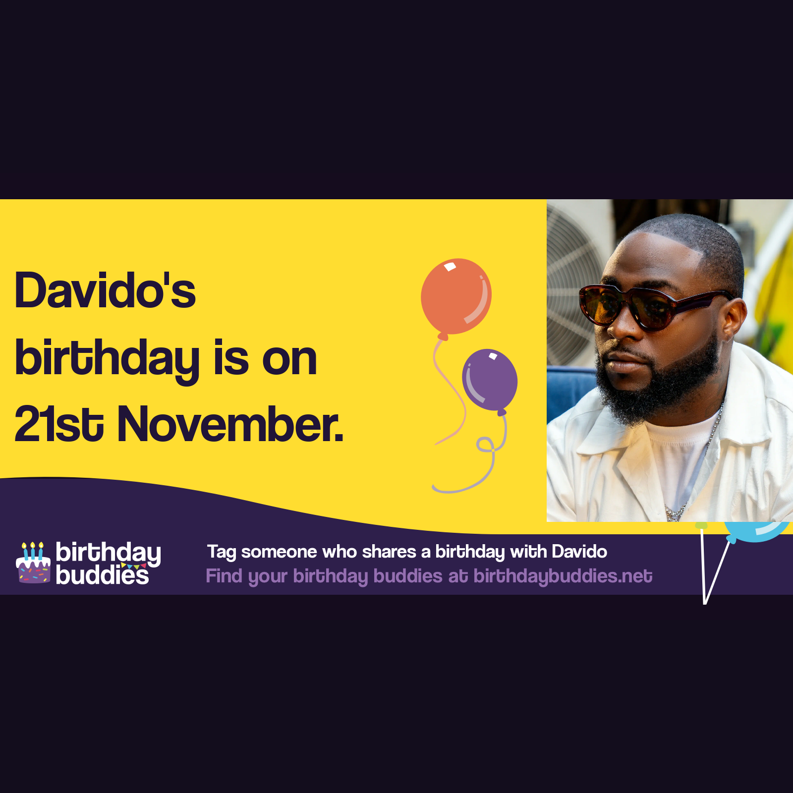 Davido's birthday is 21st November 1992
