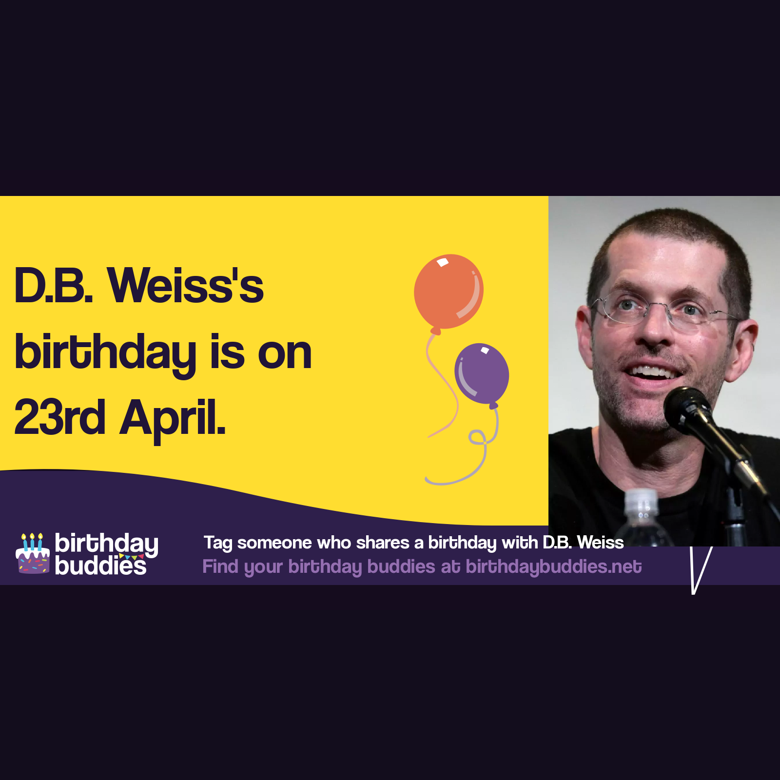 D.B. Weiss's birthday is 23rd April 1971