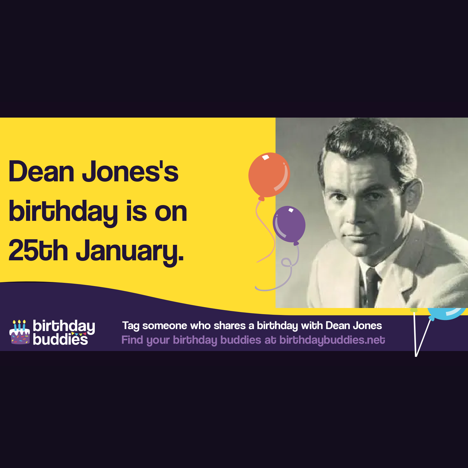 Dean Jones's birthday was 25th January 1931