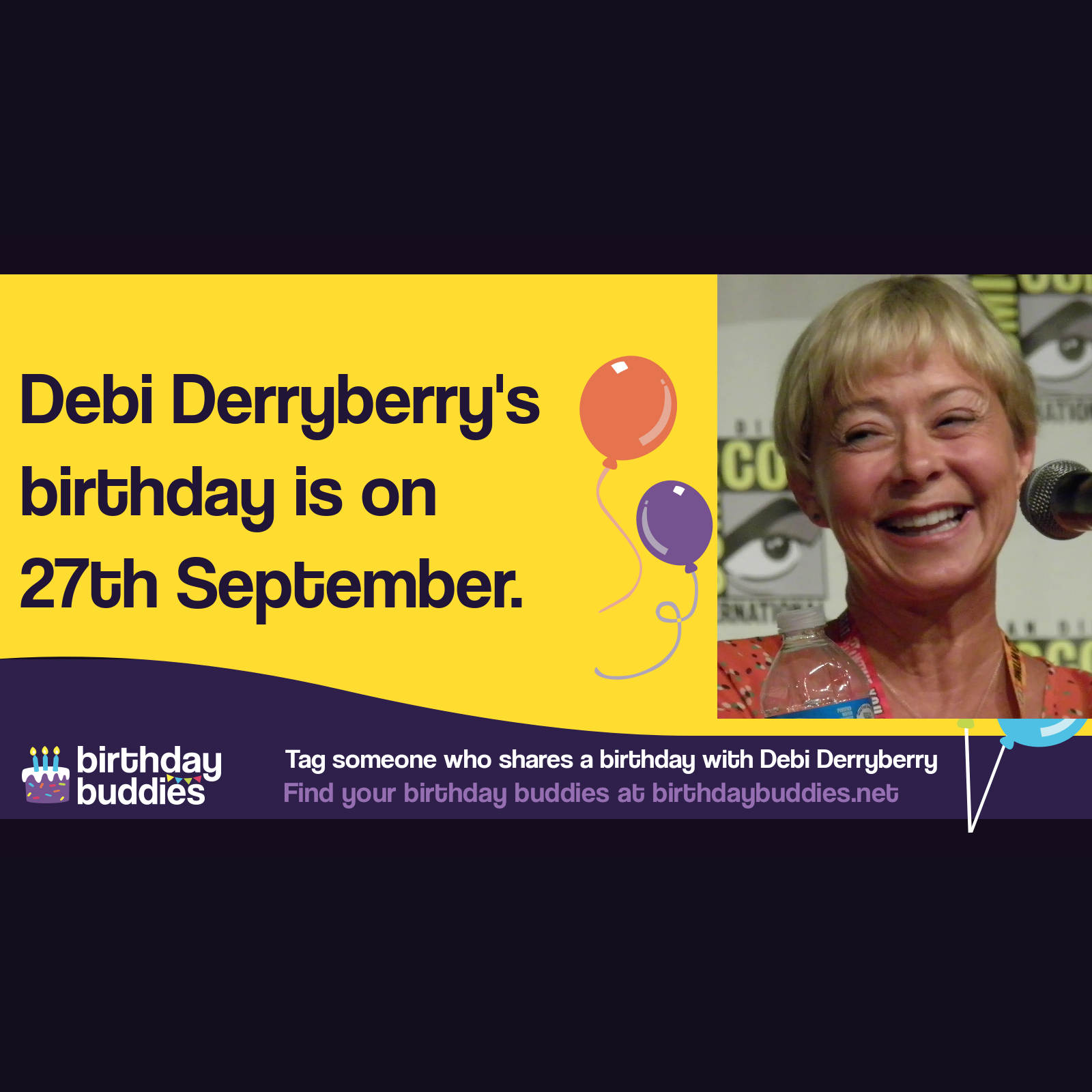 Debi Derryberry's birthday is 27th September 1967