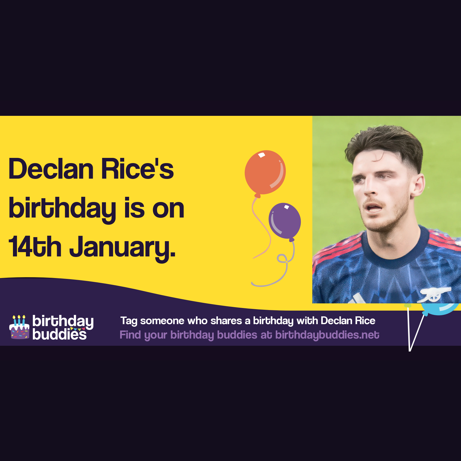 Declan Rice's birthday is 14th January 1999