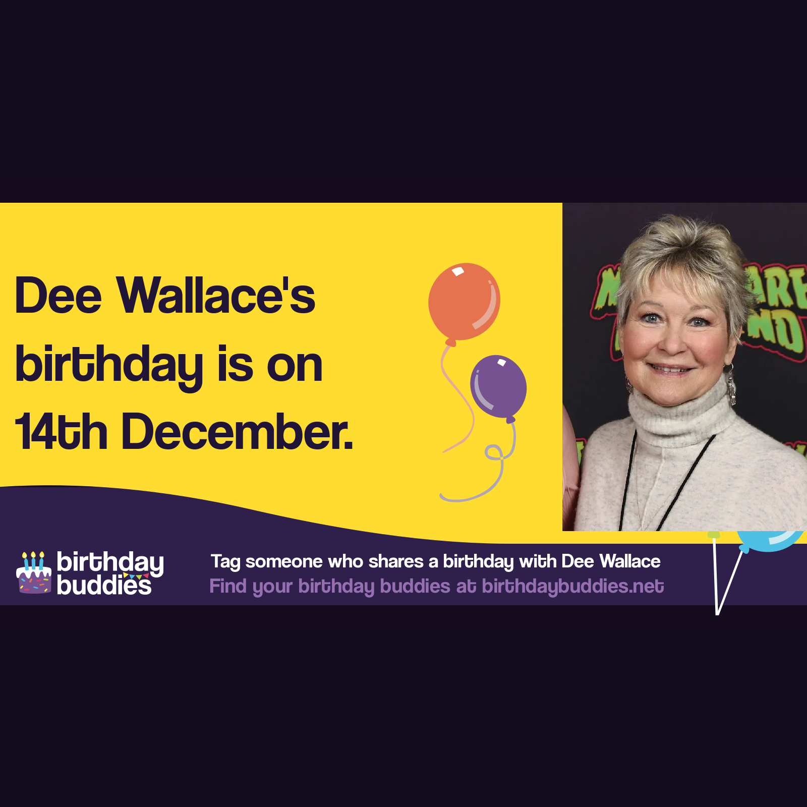 Dee Wallace's birthday is 14th December 1948