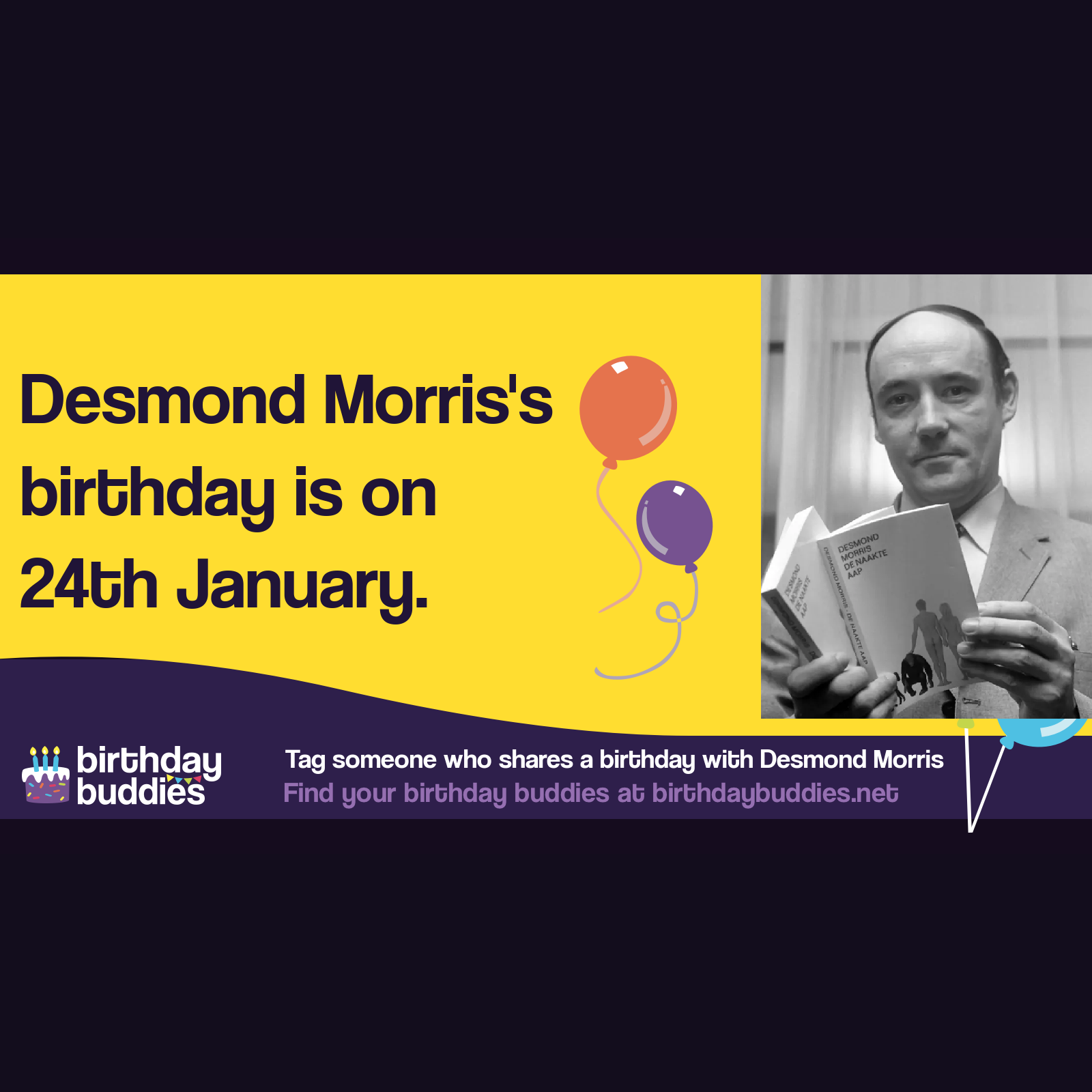 Desmond Morris's birthday is 24th January 1928