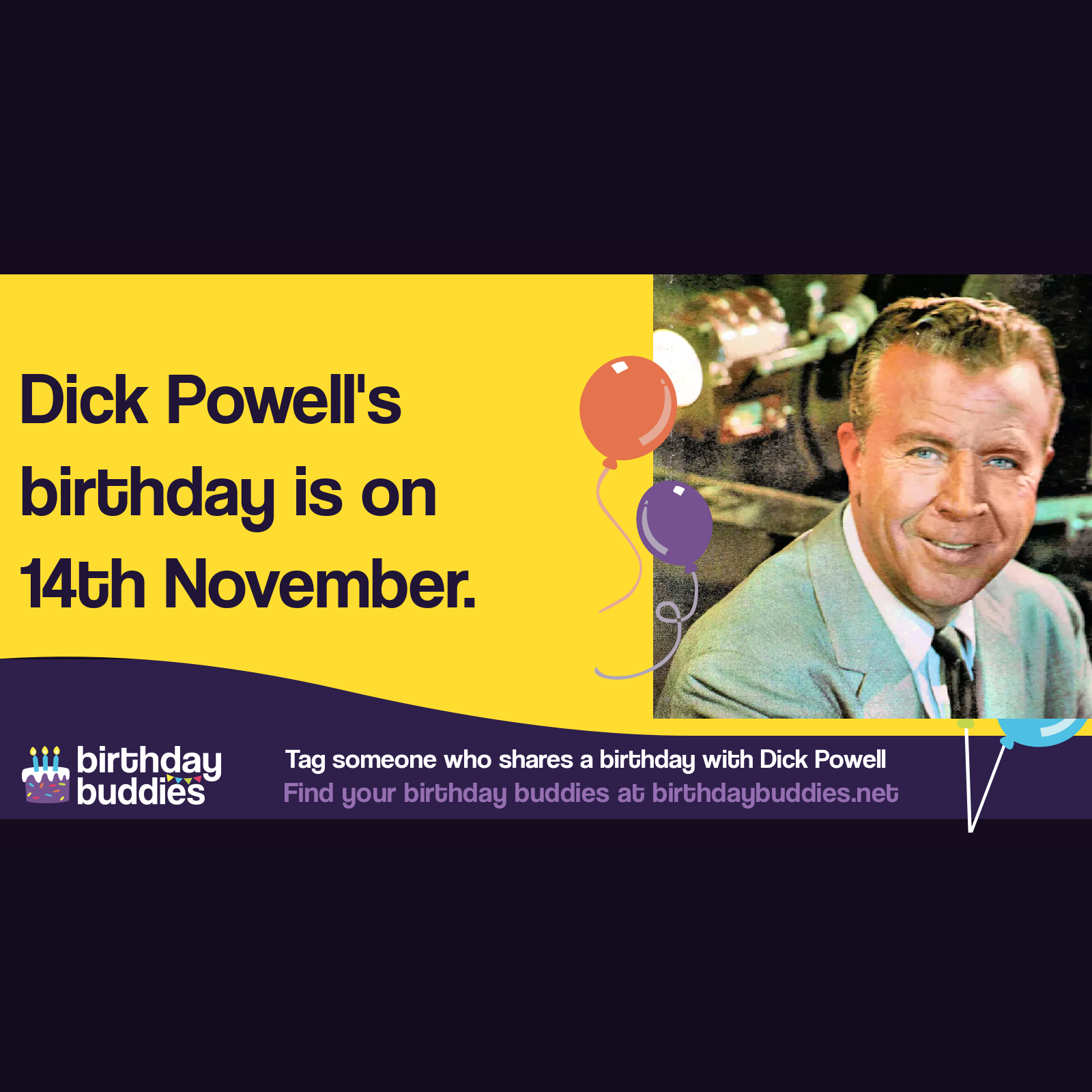 Dick Powell's birthday was 14th November 1904