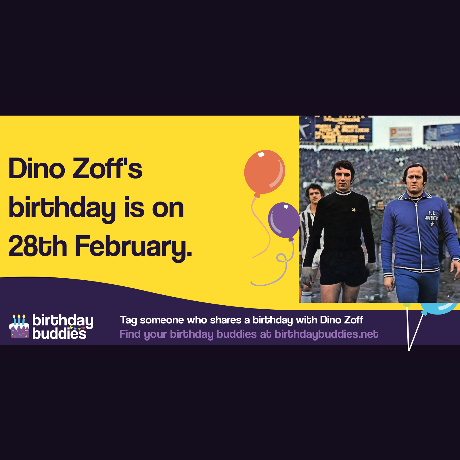 Dino Zoff's birthday is 28th February 1942