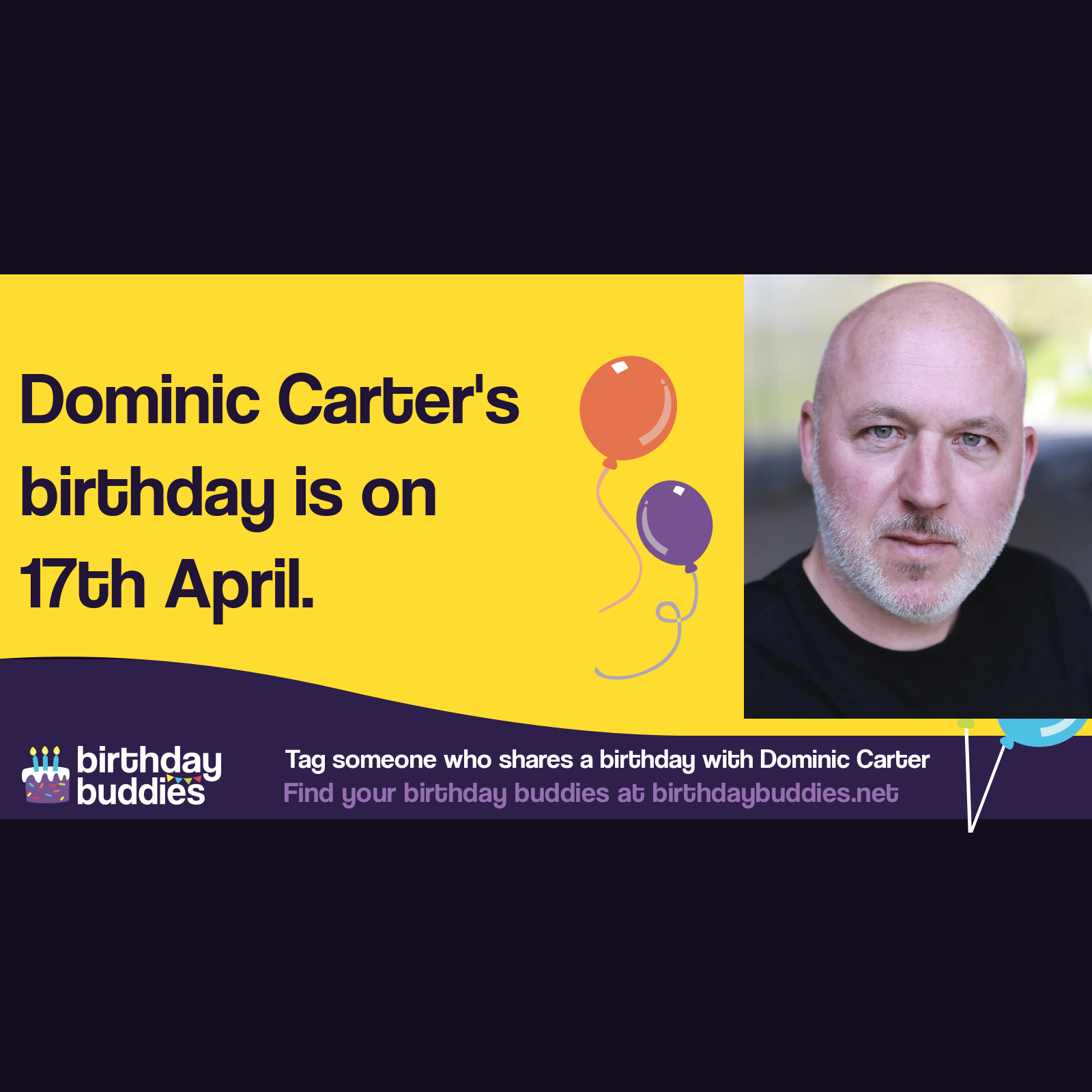 Dominic Carter's birthday is 17th April 1966