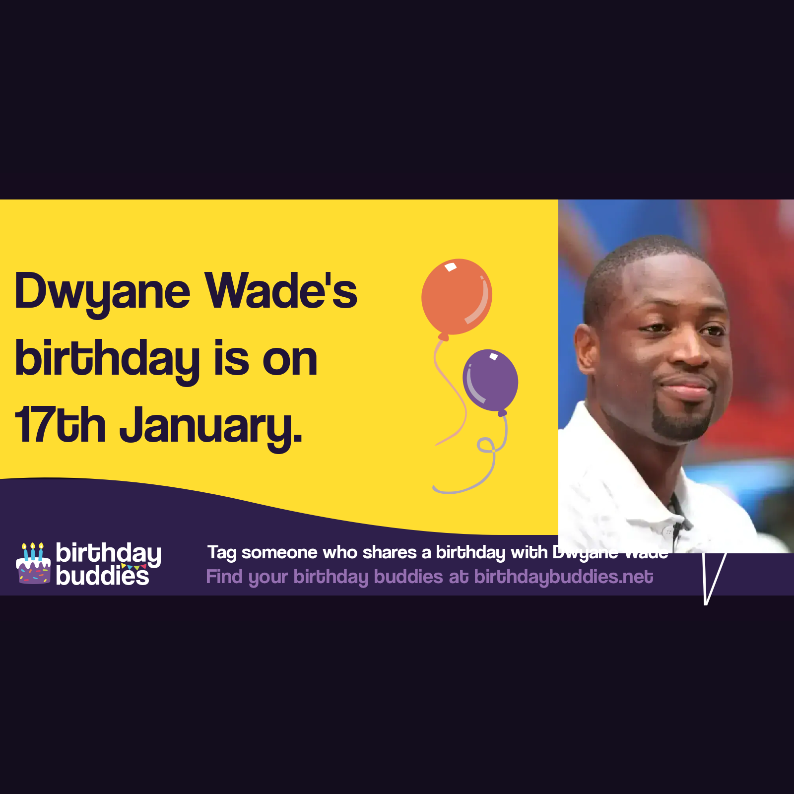 Dwyane Wade's birthday is 17th January 1982