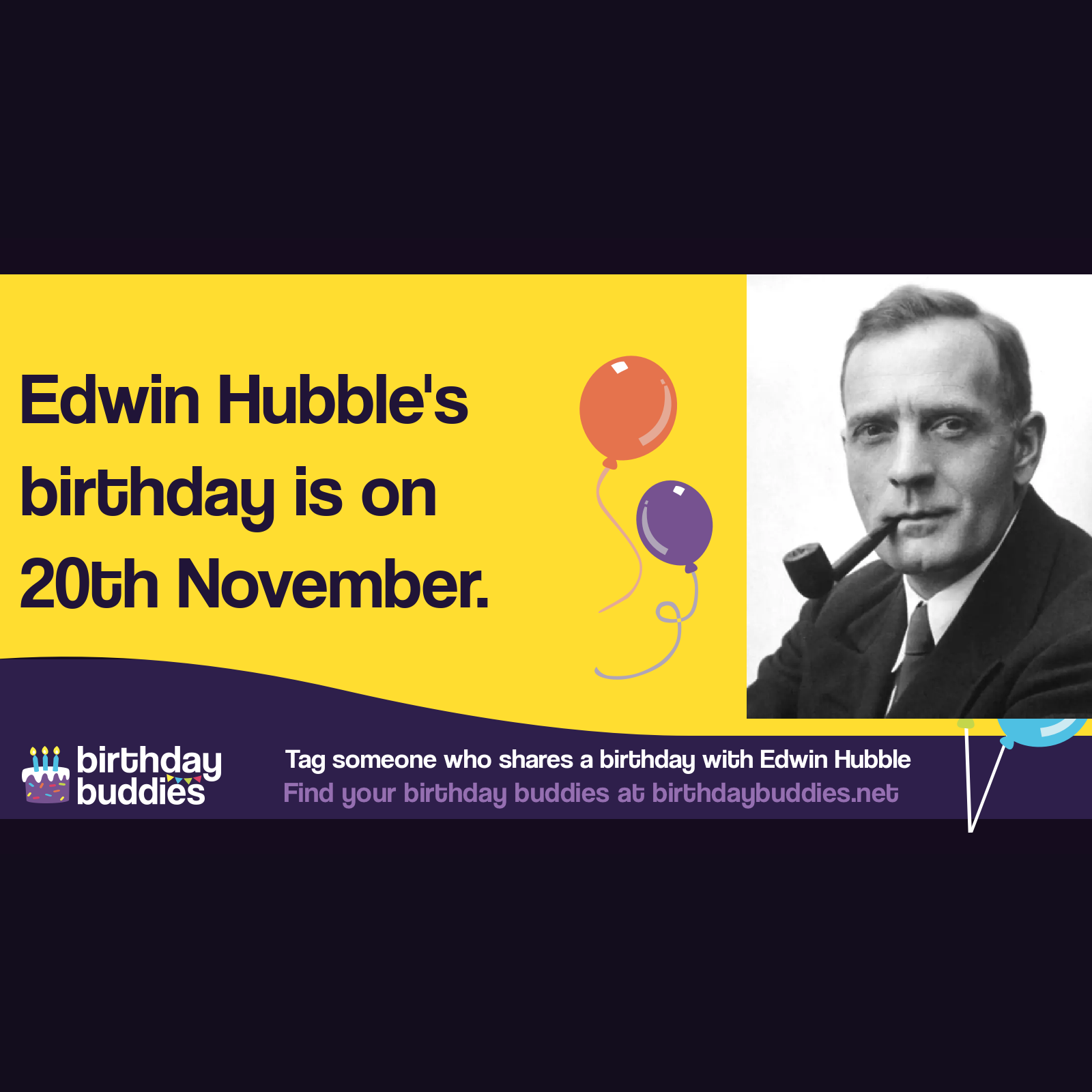 Edwin Hubble's birthday was 20th November 1889