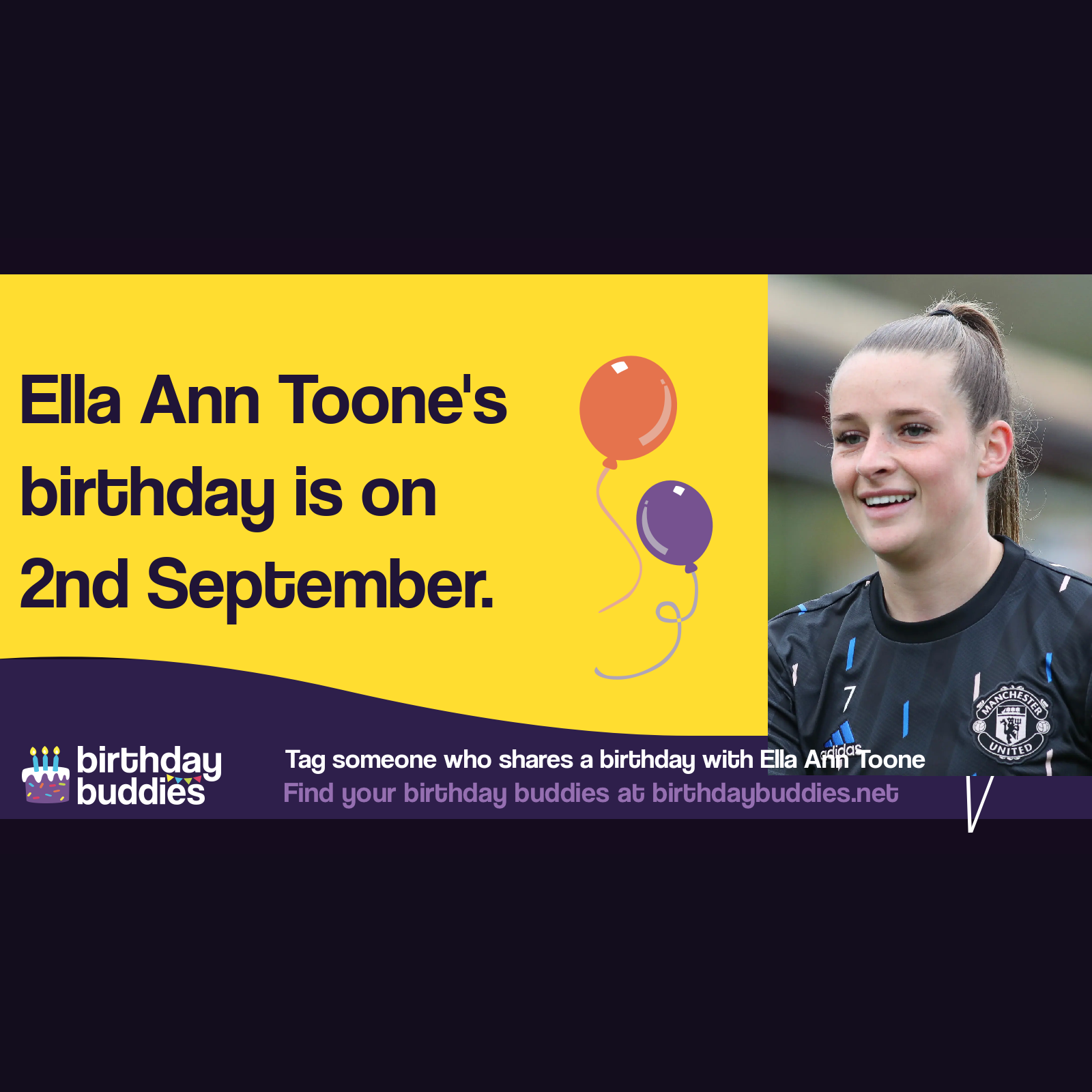 Ella Ann Toone's birthday is 2nd September 1999