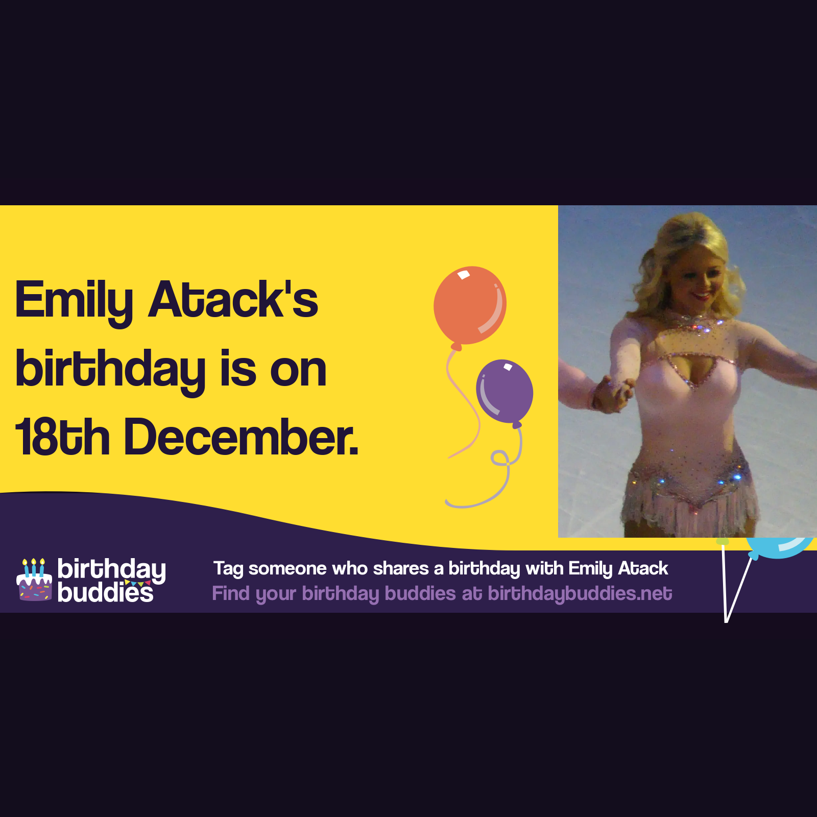 Emily Atack's birthday is 18th December 1989