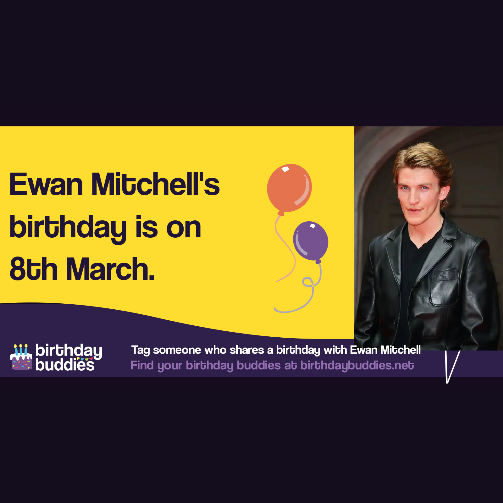Ewan Mitchell's birthday is 8th March 1997