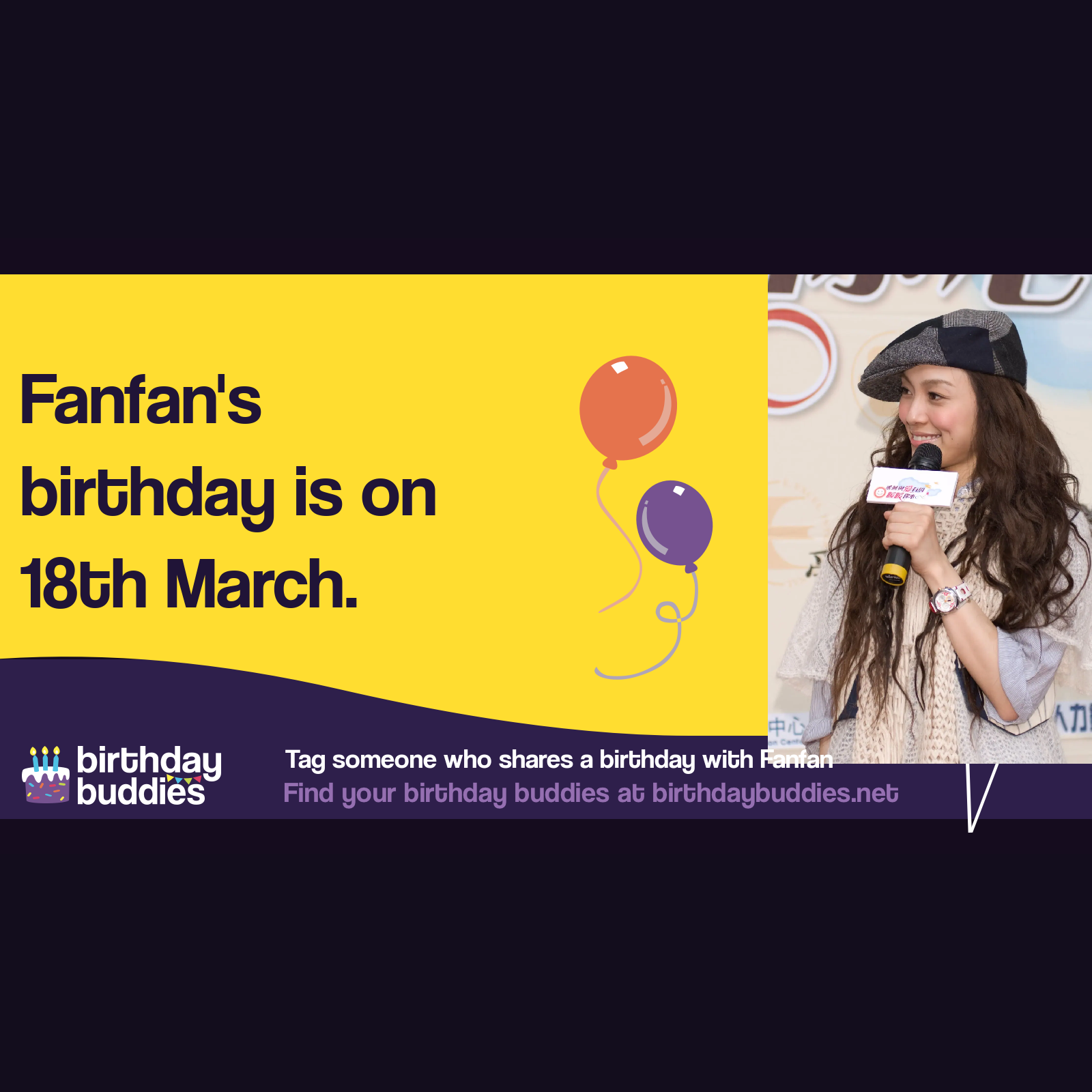 Fanfan's birthday is 18th March 1976